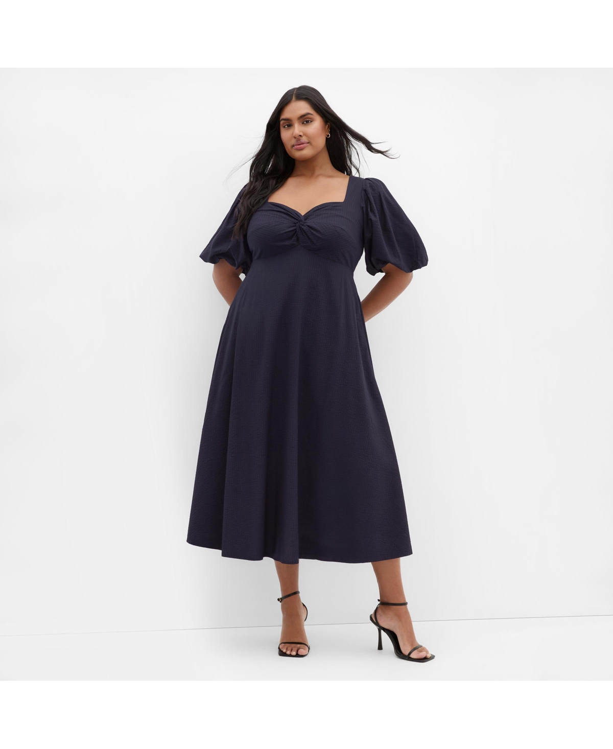 Click here for City Chic Womens Plus Size Hermione Dress - Navy prices