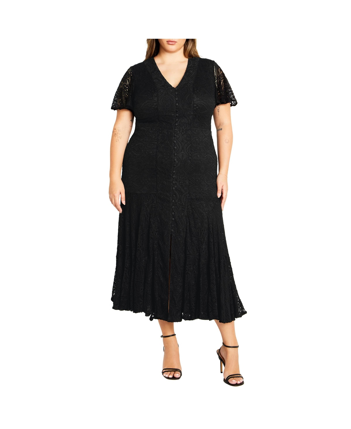 Click here for City Chic Womens Lace Christa Dress - Black prices