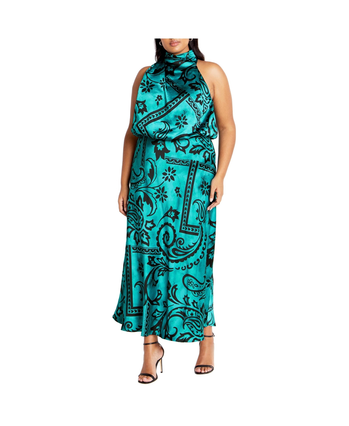 Click here for City Chic Womens Perri Print Dress - Peacock paisl... prices