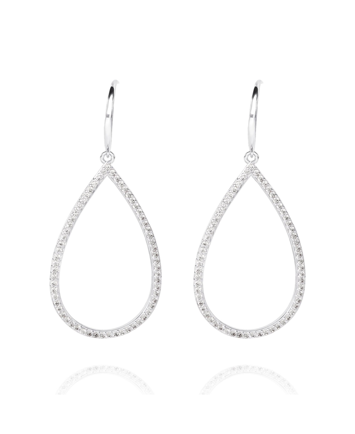 Click here for BCBGeneration Teardrop Pave Outline Earrings  Silv... prices