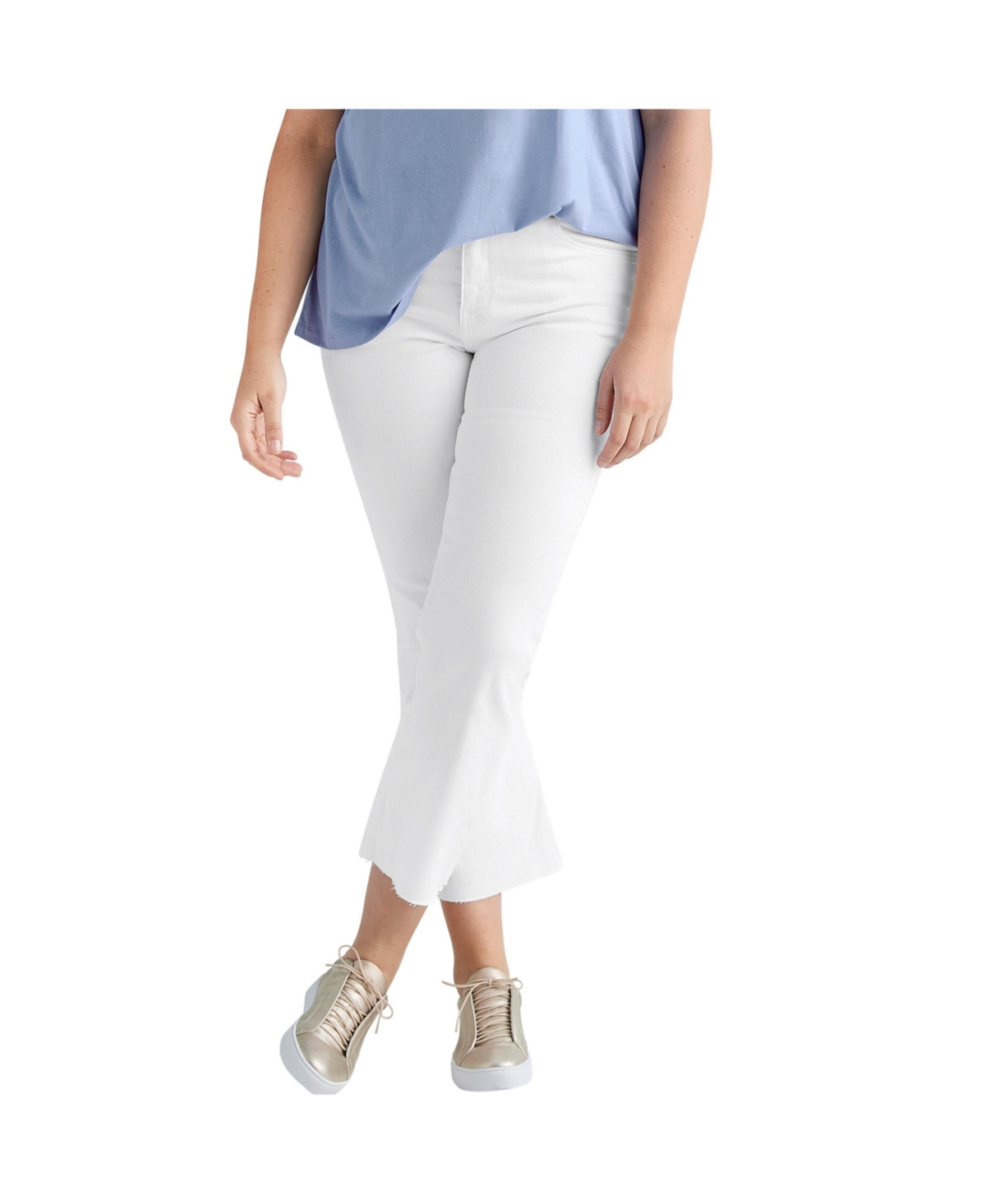 Click here for ellos Womens Crop Bootcut Jeans - White prices