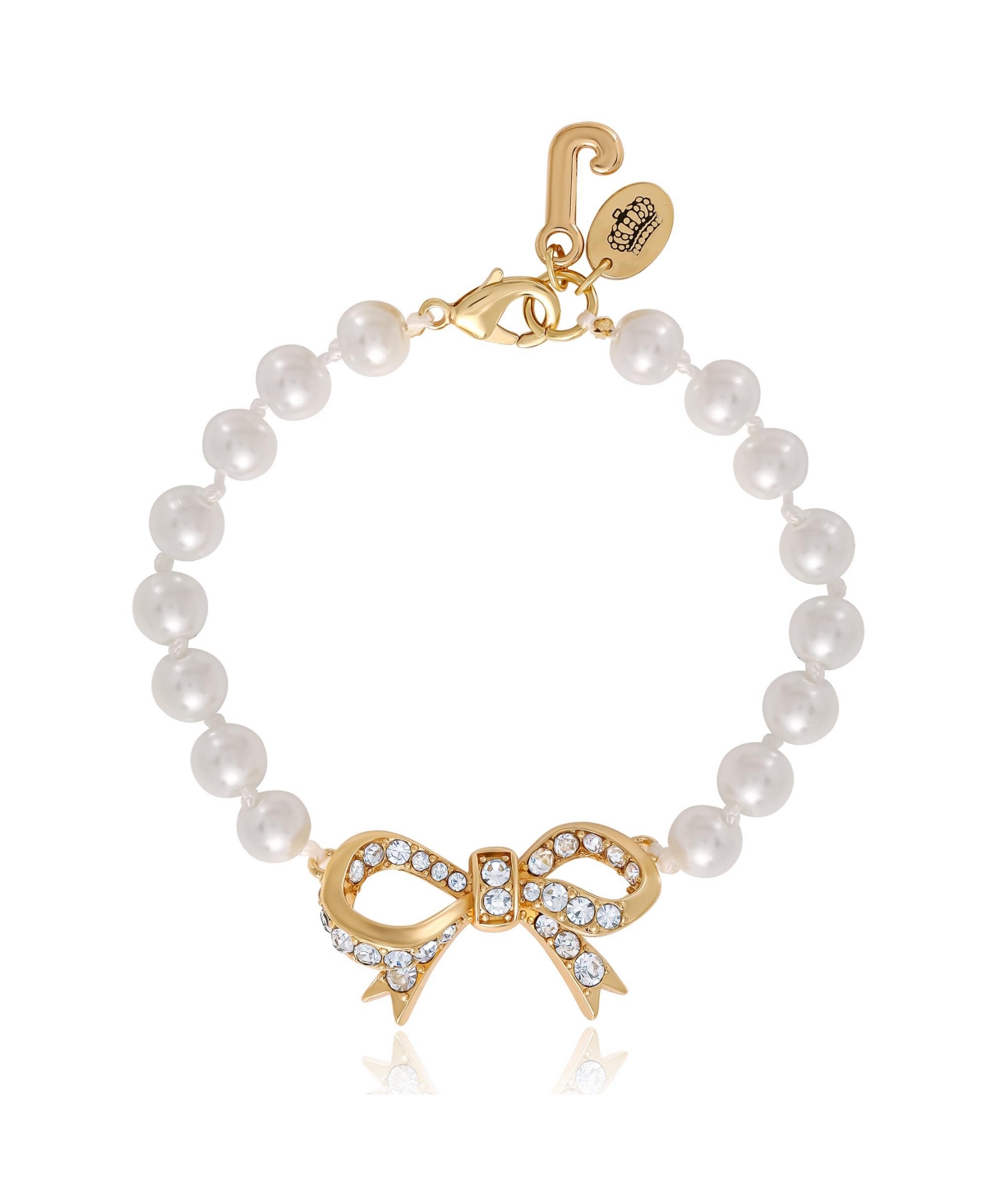 Click here for Juicy Couture Pearl Bracelet with Pave Bow - Gold prices