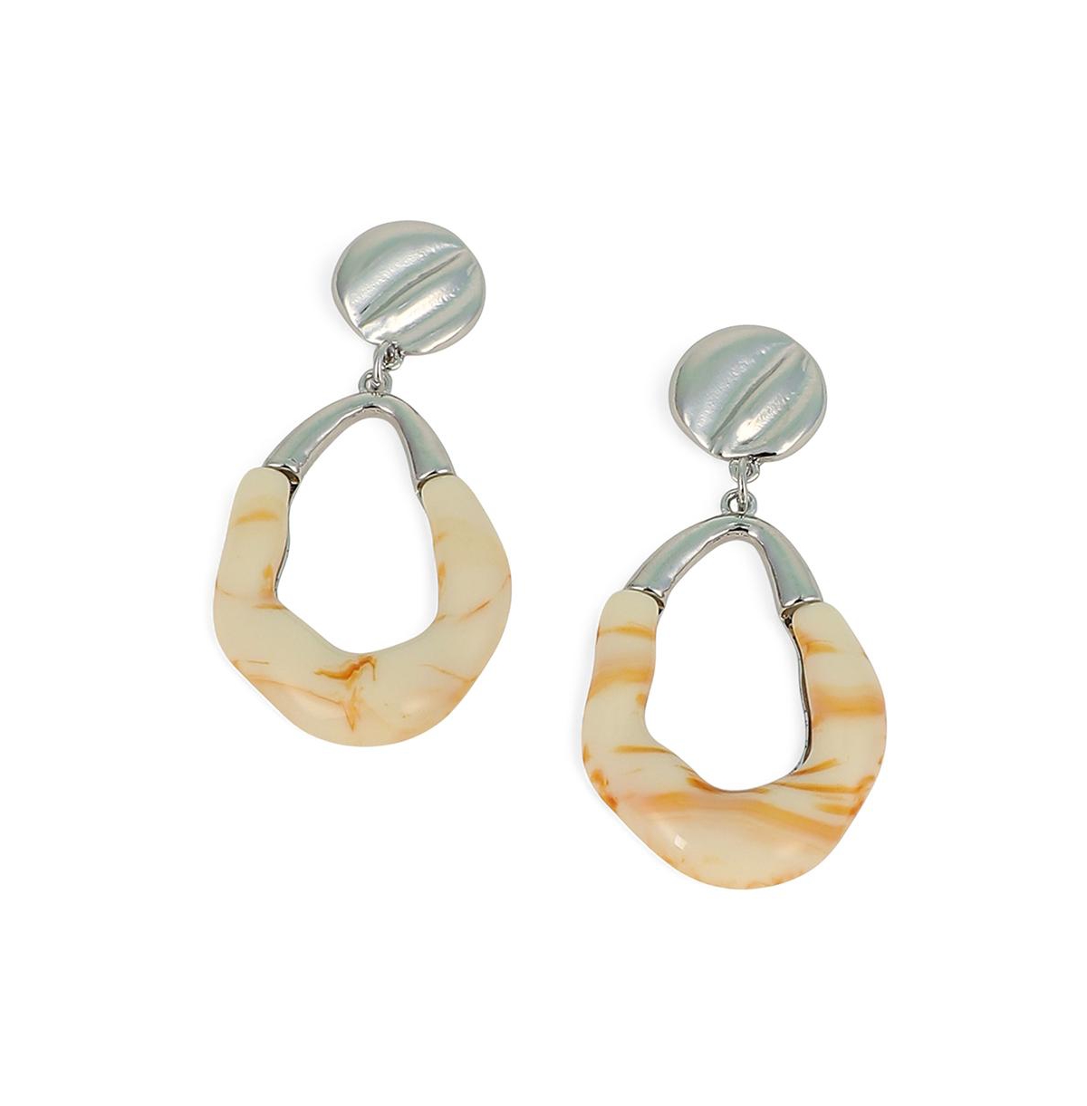 Click here for Sohi Womens The Calacatta Drop Earrings - Silver prices