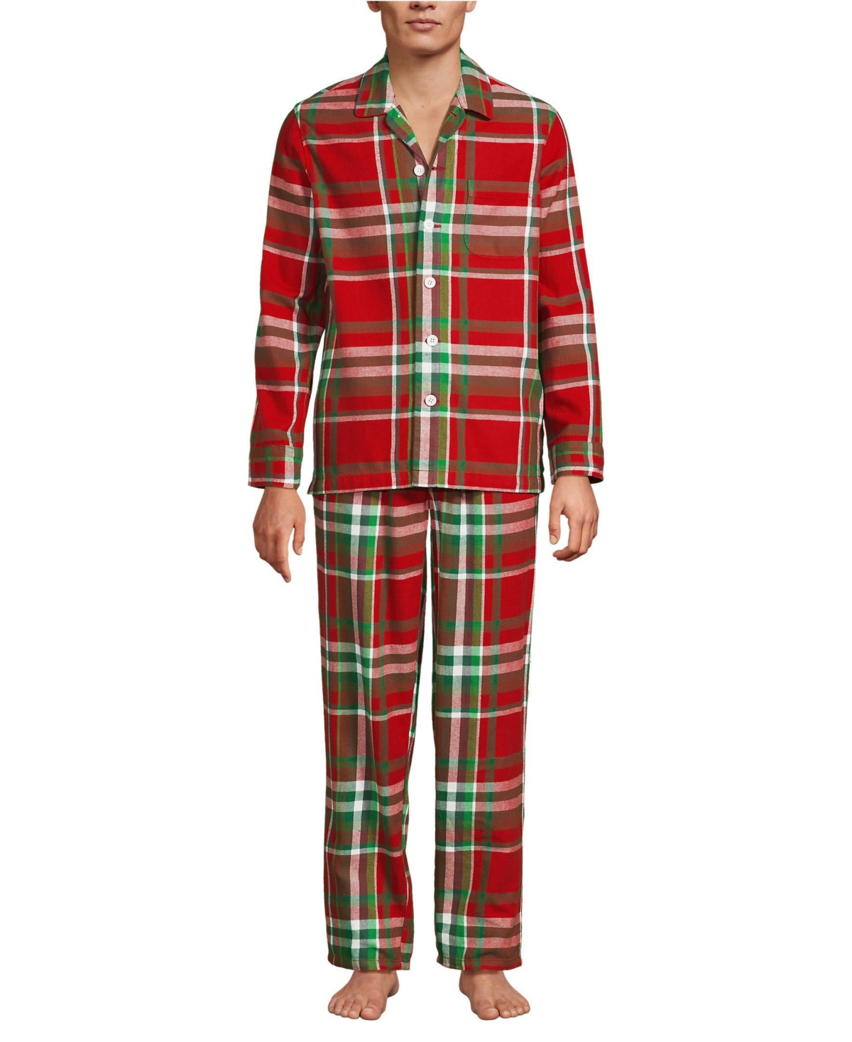 Click here for Lands End Big & Tall Flannel Pajama Set - Compass... prices