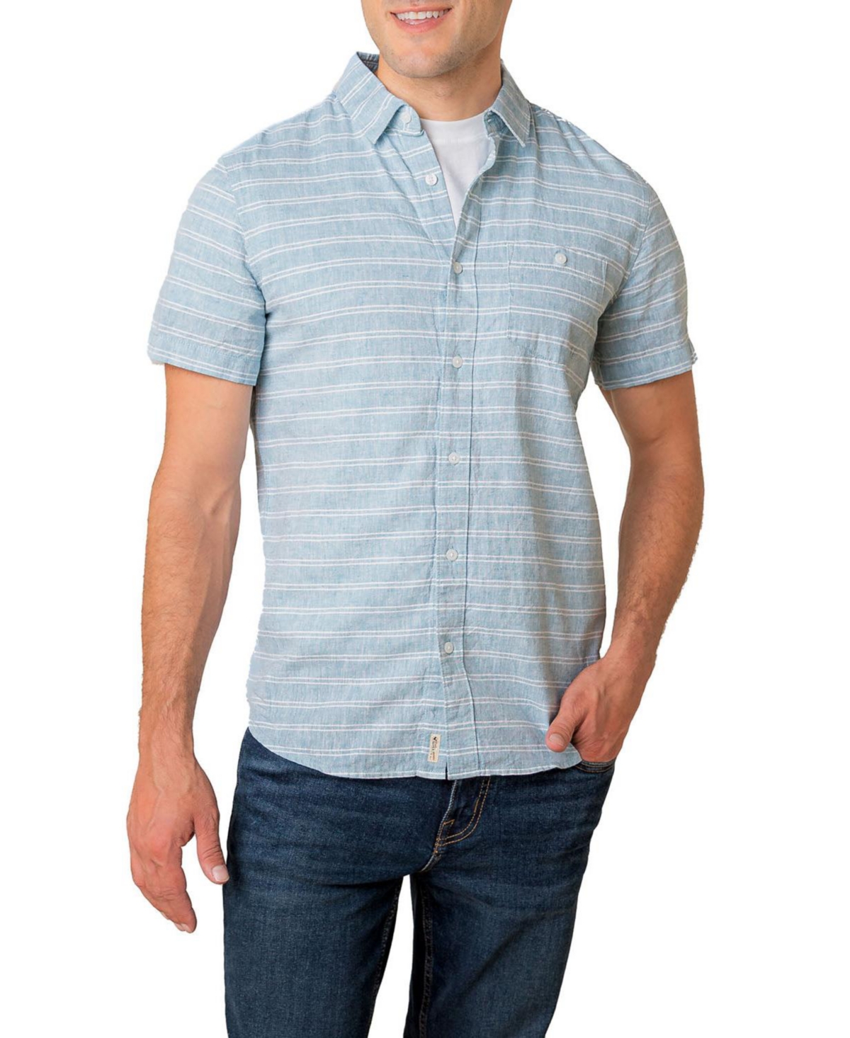 Click here for Hope & Henry Mens Linen Short Sleeve Button Down S... prices