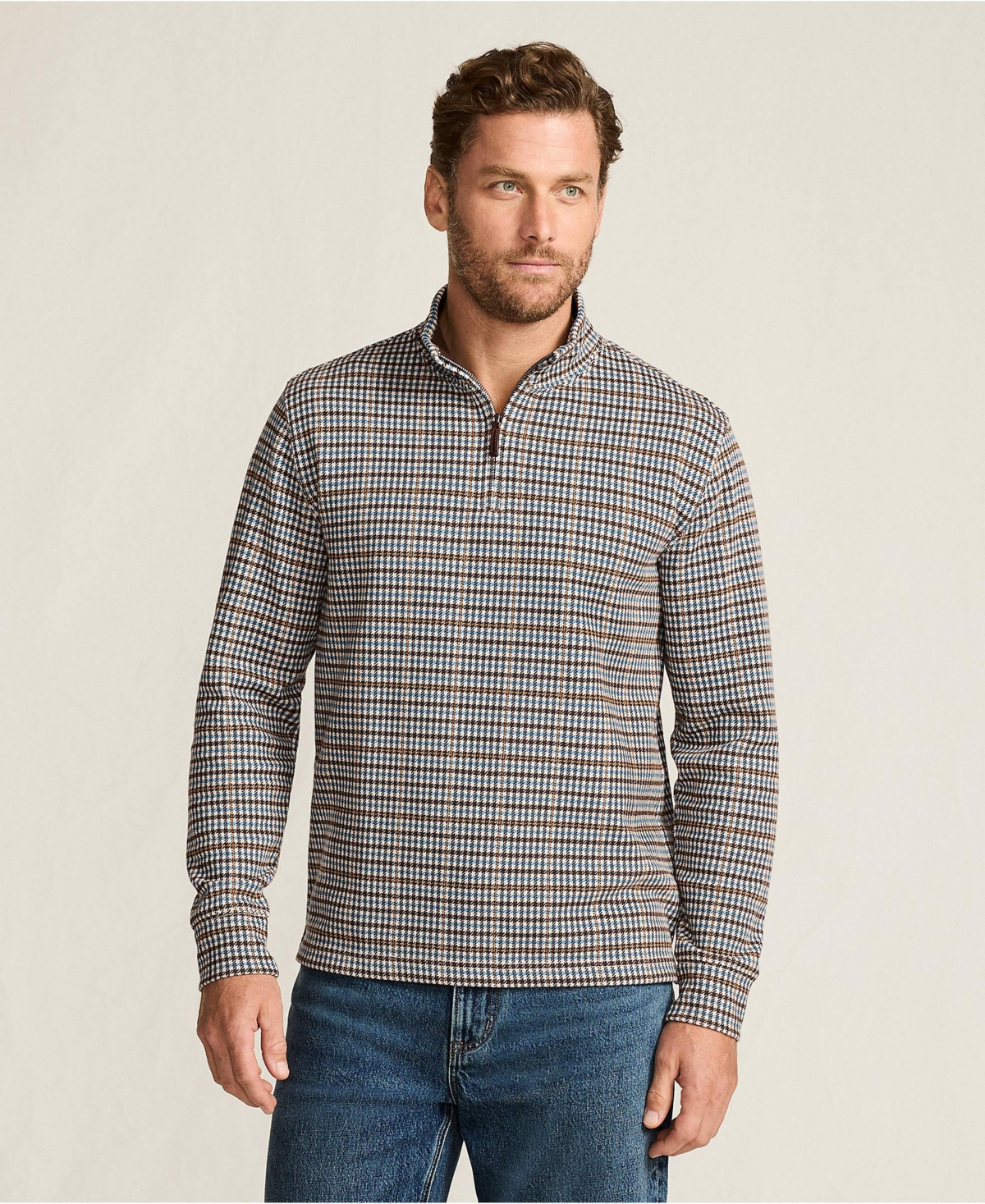 Click here for Lands End Mens Bedford Rib Casual Quarter Zip Swea... prices