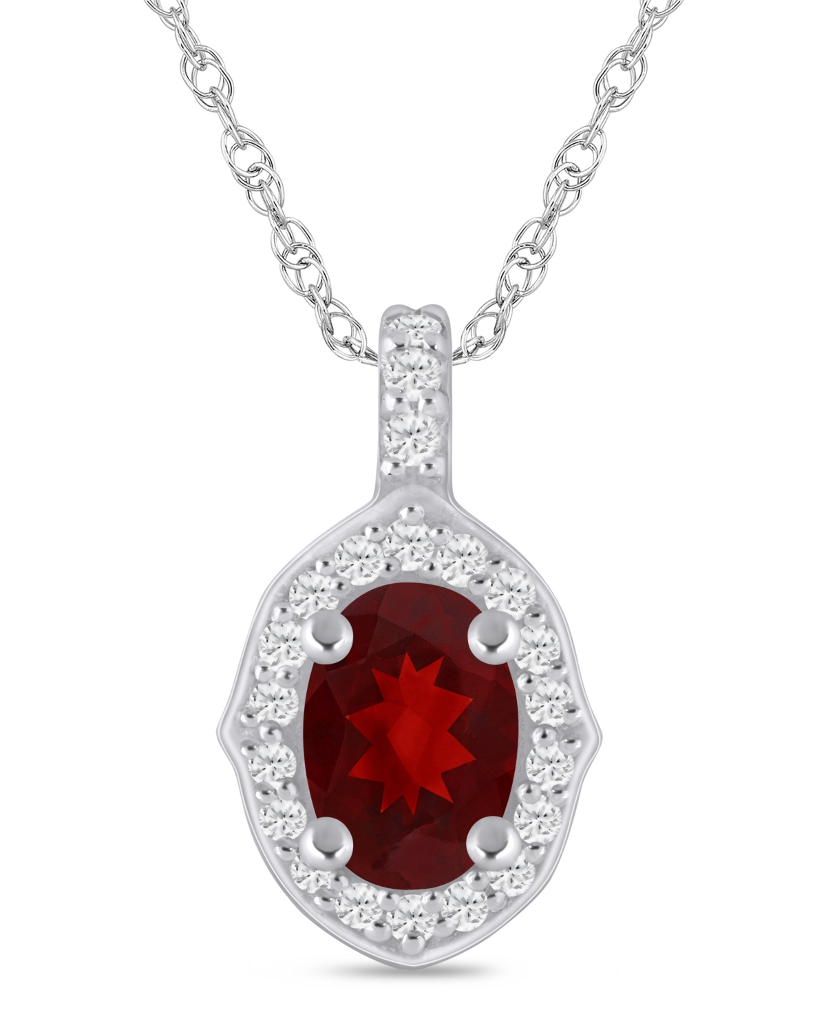 Click here for Macys Gemstone and Diamond Halo Pendant Necklace (... prices