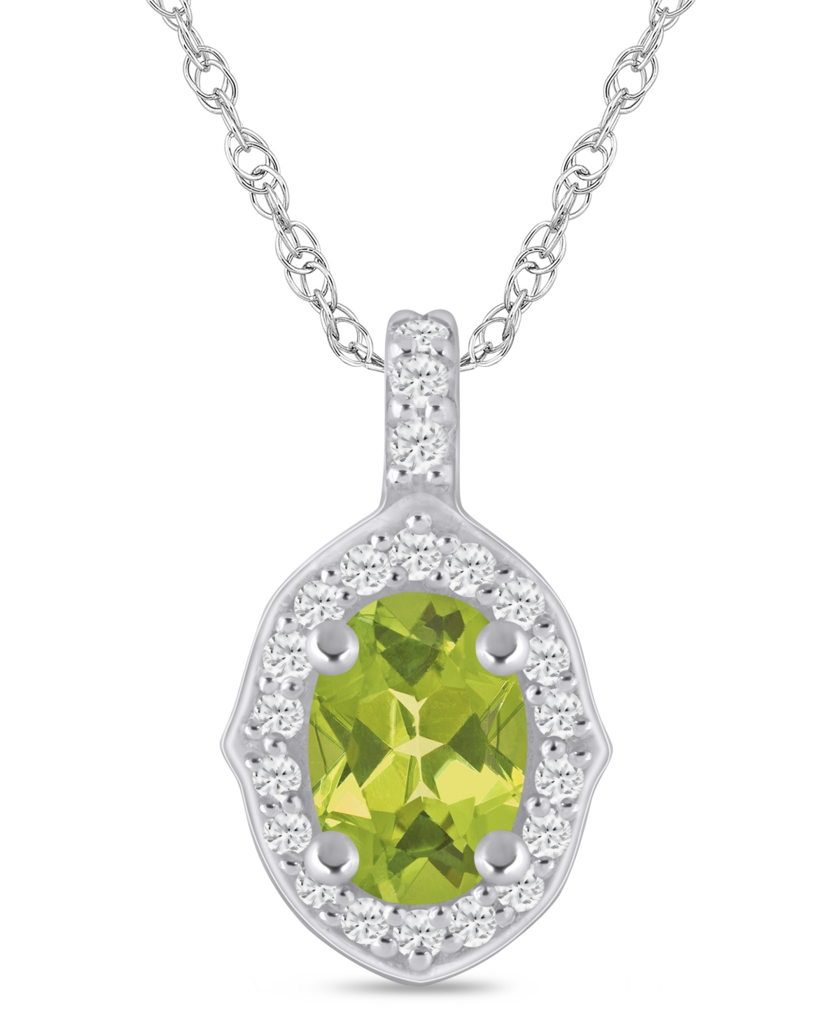 Click here for Macys Gemstone and Diamond Halo Pendant Necklace (... prices