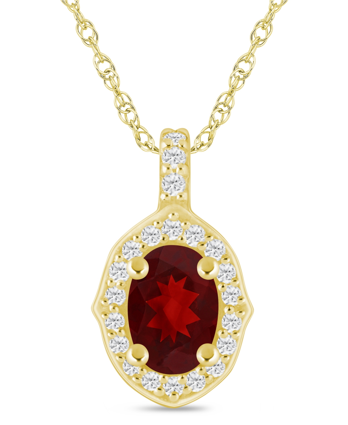 Click here for Macys Gemstone and Diamond Halo Pendant Necklace (... prices