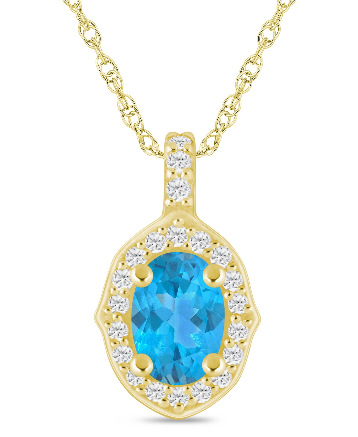 Click here for Macys Gemstone and Diamond Halo Pendant Necklace (... prices