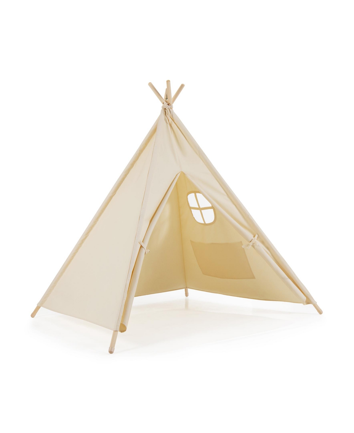 Click here for Foldable Kids Canvas Teepee Play Tent - Beige prices