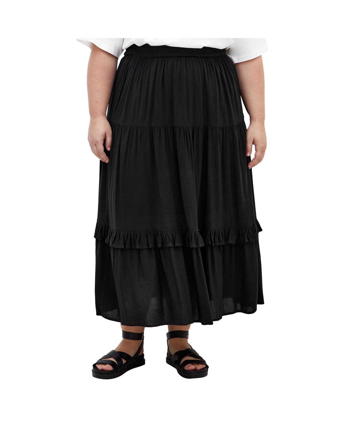 Click here for City Chic Plus Size Devine Beauty Plain Skirt - Bl... prices