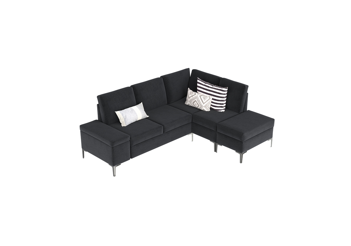 Click here for Aecojoy 87" Sectional Couch with Ottoman  Con... prices