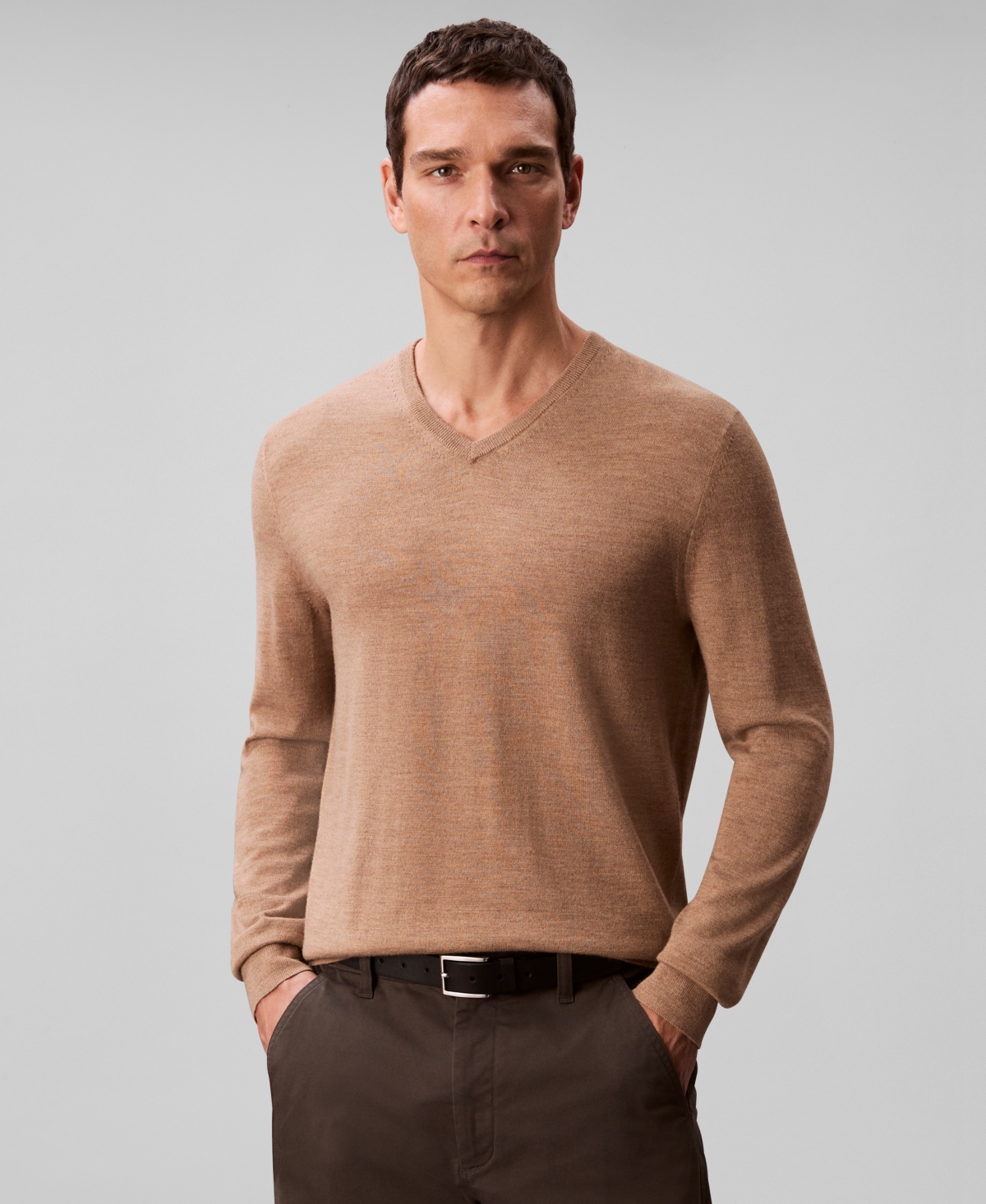 Click here for Calvin Klein Mens Merino Wool Blend V-Neck Sweater... prices