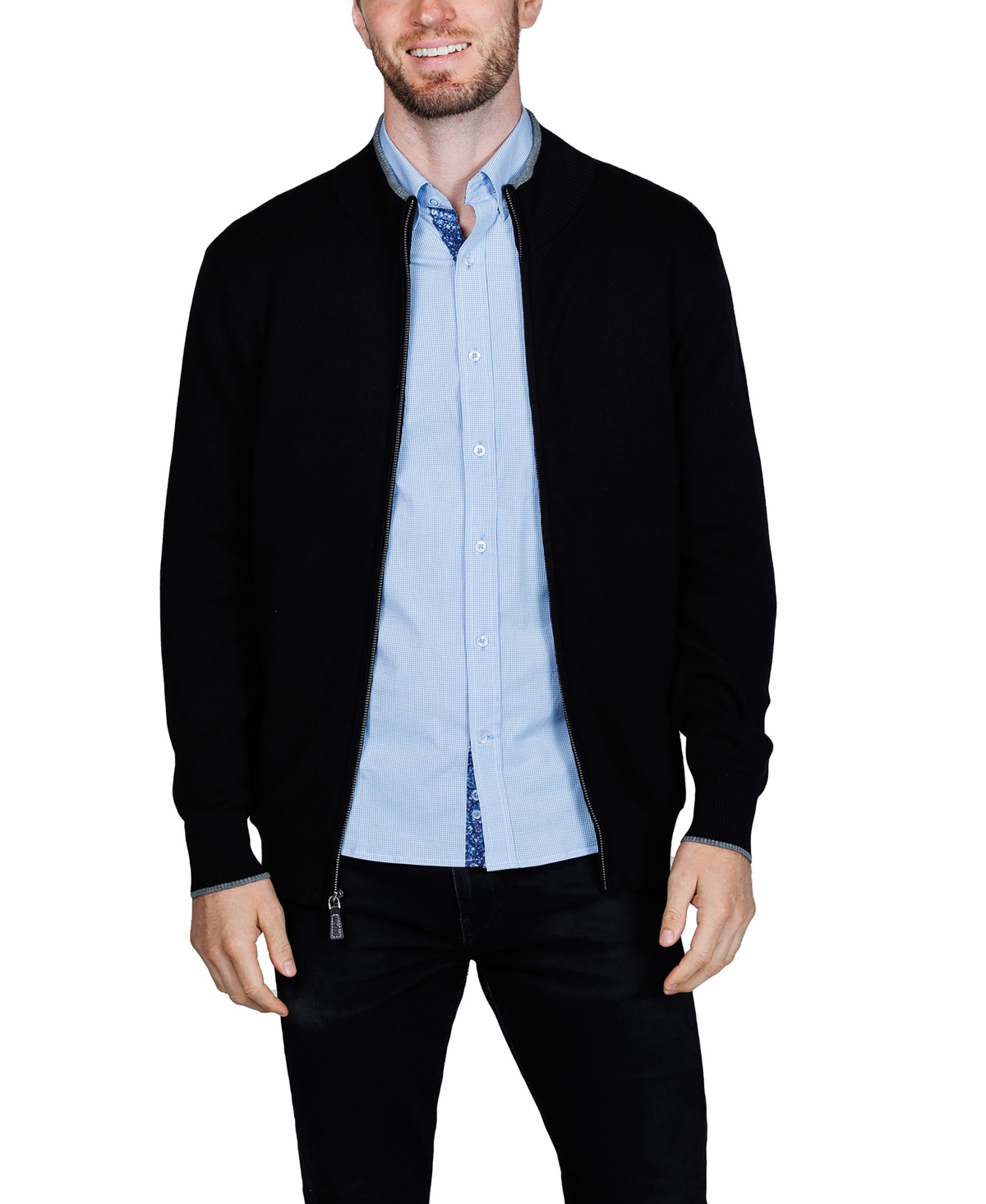 Click here for Tailorbyrd Mens Fine Knit Full Zip Mock Neck Sweat... prices