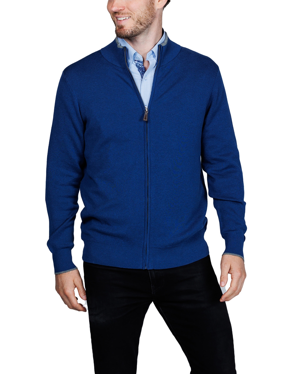 Click here for Tailorbyrd Mens Fine Knit Full Zip Mock Neck Sweat... prices