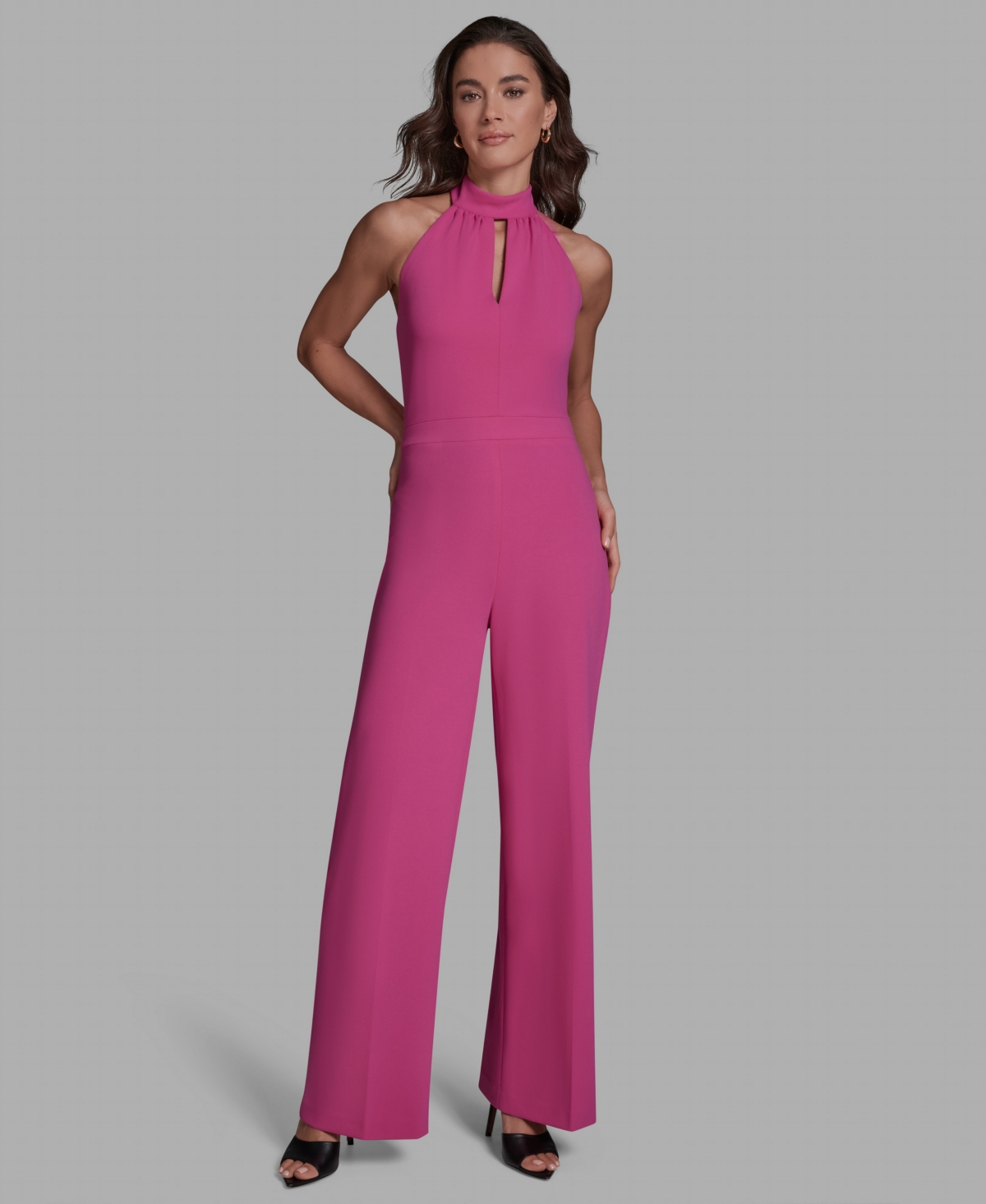 Click here for Bcbg Womens Scuba Crepe Keyhole Jumpsuit - Pink prices