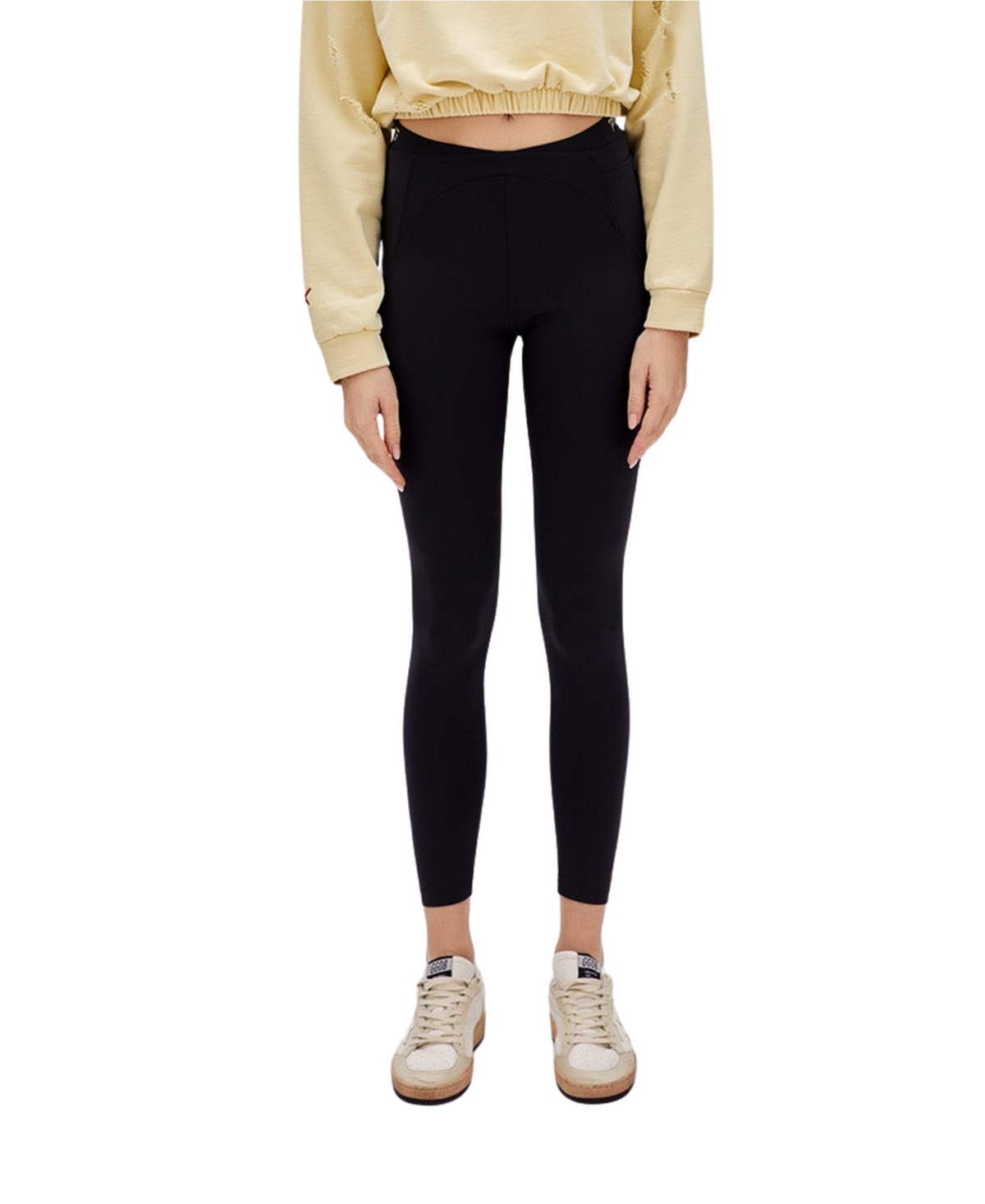 Click here for Pcfg Womens Stitch-Detail Leggings - Black prices