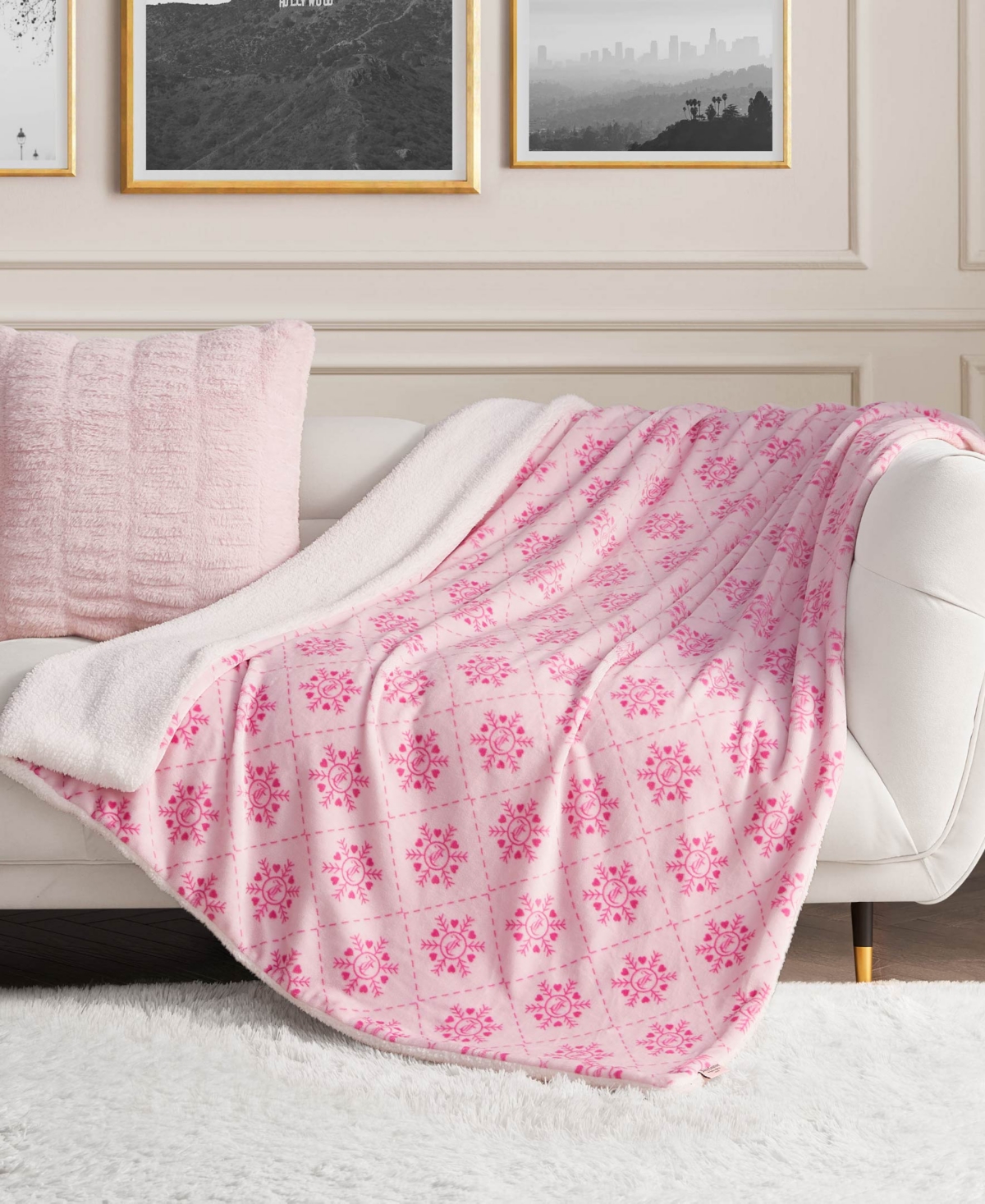 Click here for Juicy Couture Plush Reversible Sherpa Throw  50x 6... prices