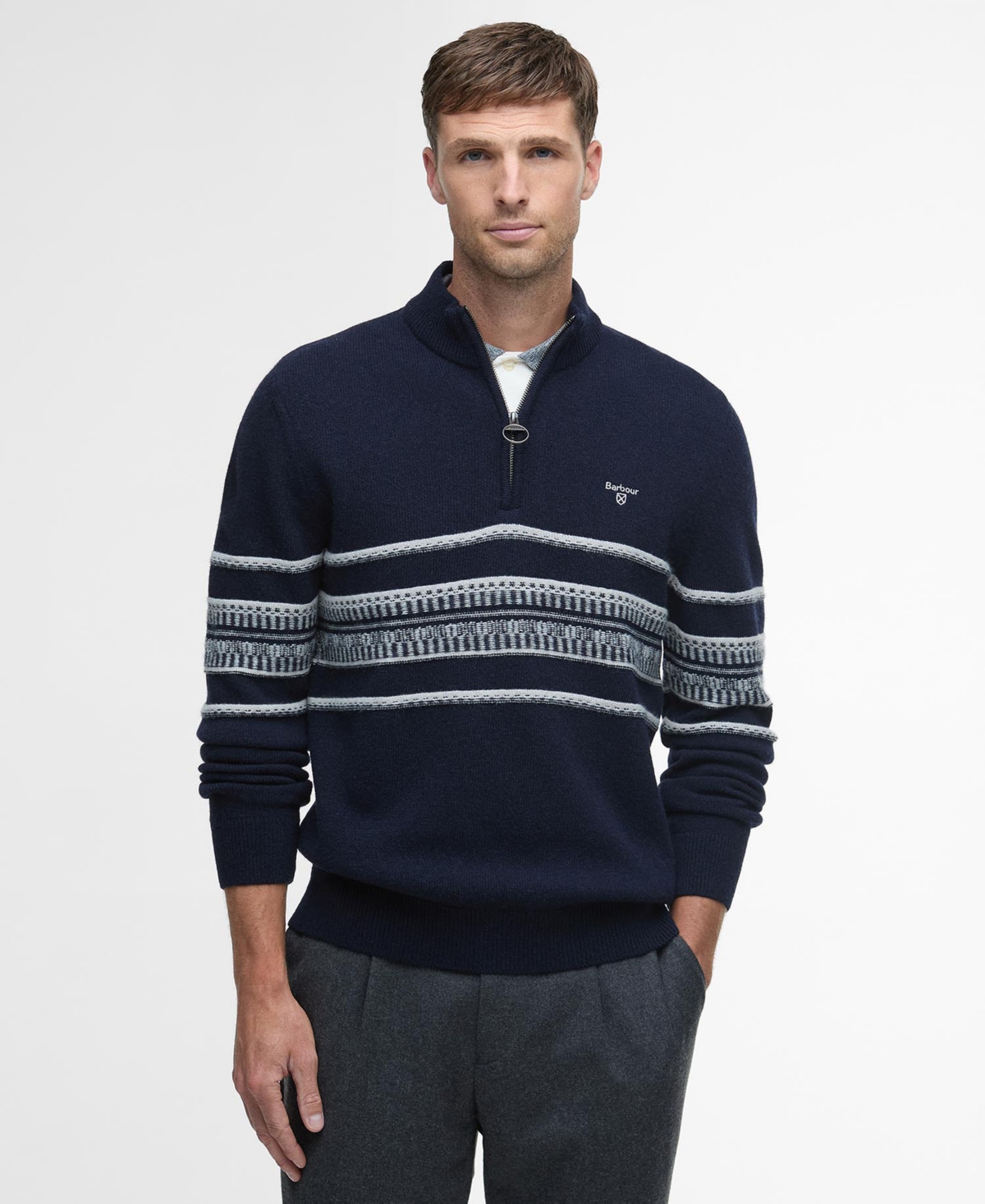 Click here for Barbour Mens Kepwick Half-Zip Long-Sleeve Jumper S... prices