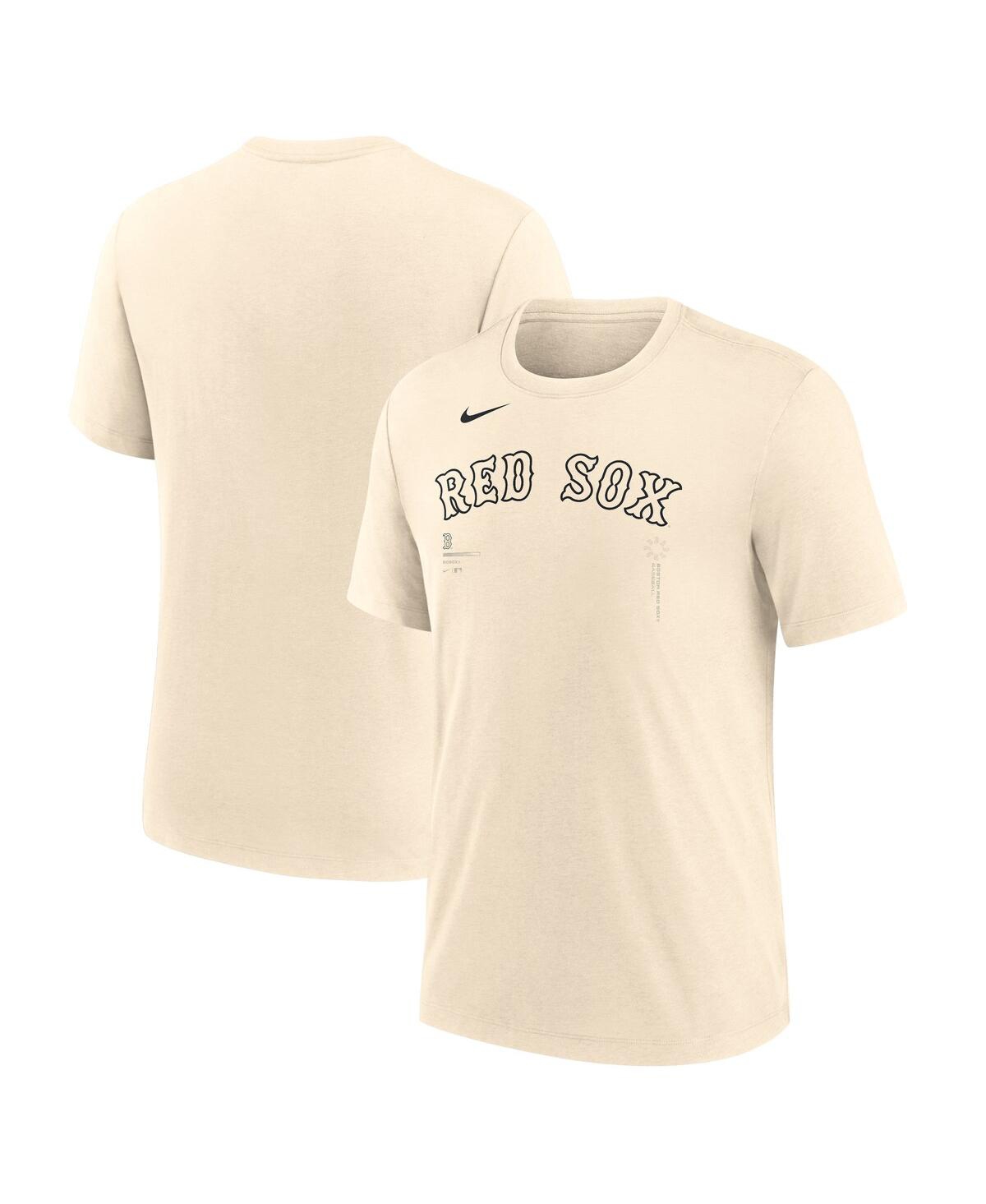Click here for Nike Mens Natural Boston Red Sox Wordmark Tri-Blen... prices