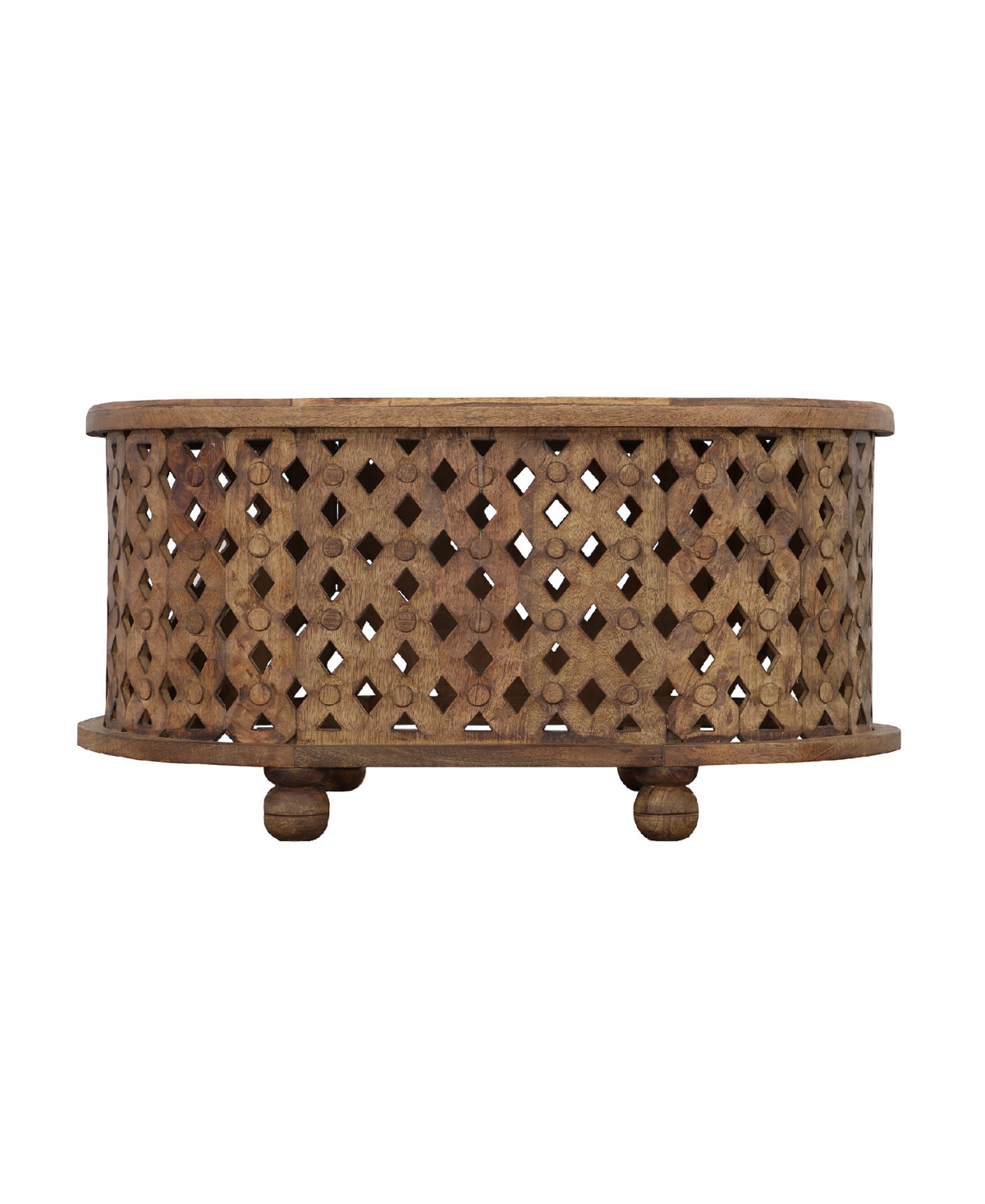 Click here for Benzara 36 Mango Wood Handcrafted Oval Coffee Tabl... prices