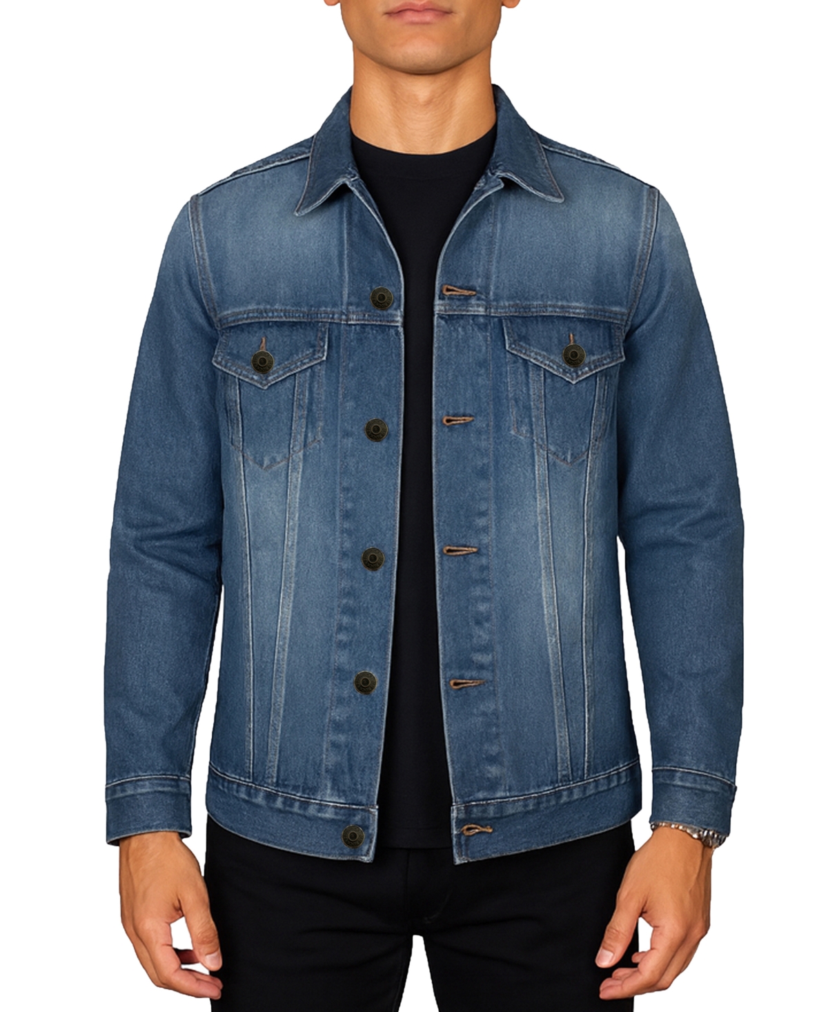 Click here for Blu Rock Mens Regular Fit Classic Denim Jacket - M... prices