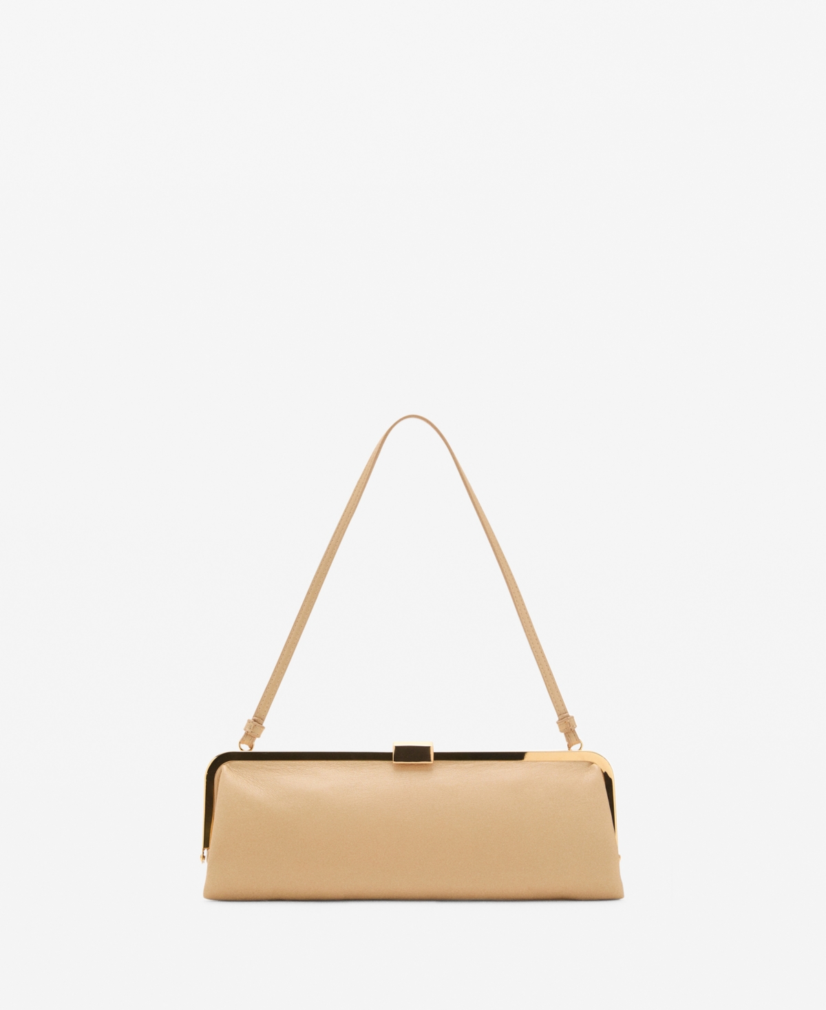 Click here for Mango Womens Metallic Clutch Handbag - Vanilla prices