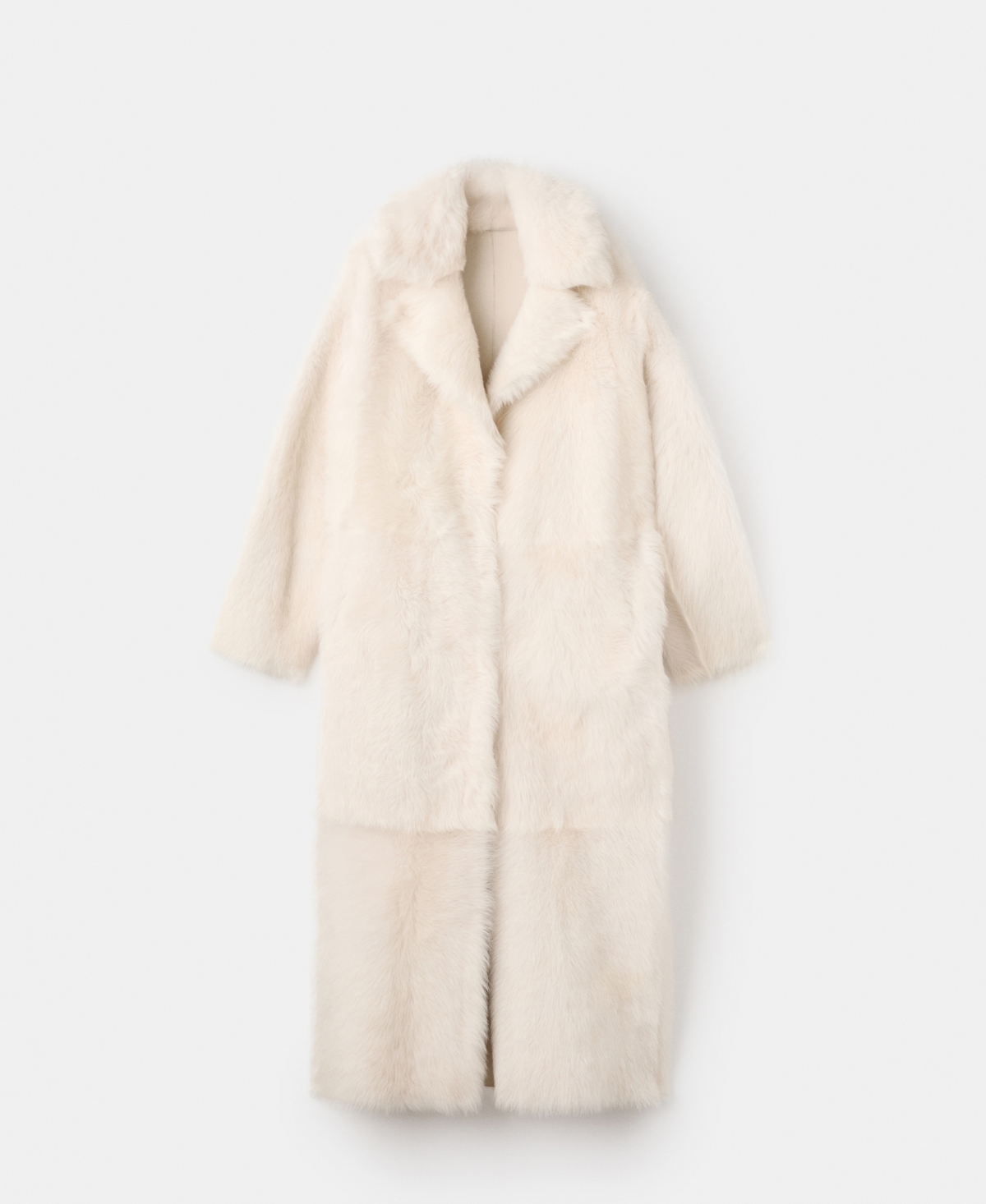 Click here for Mango Womens Reversible Fur Coat - Off White prices