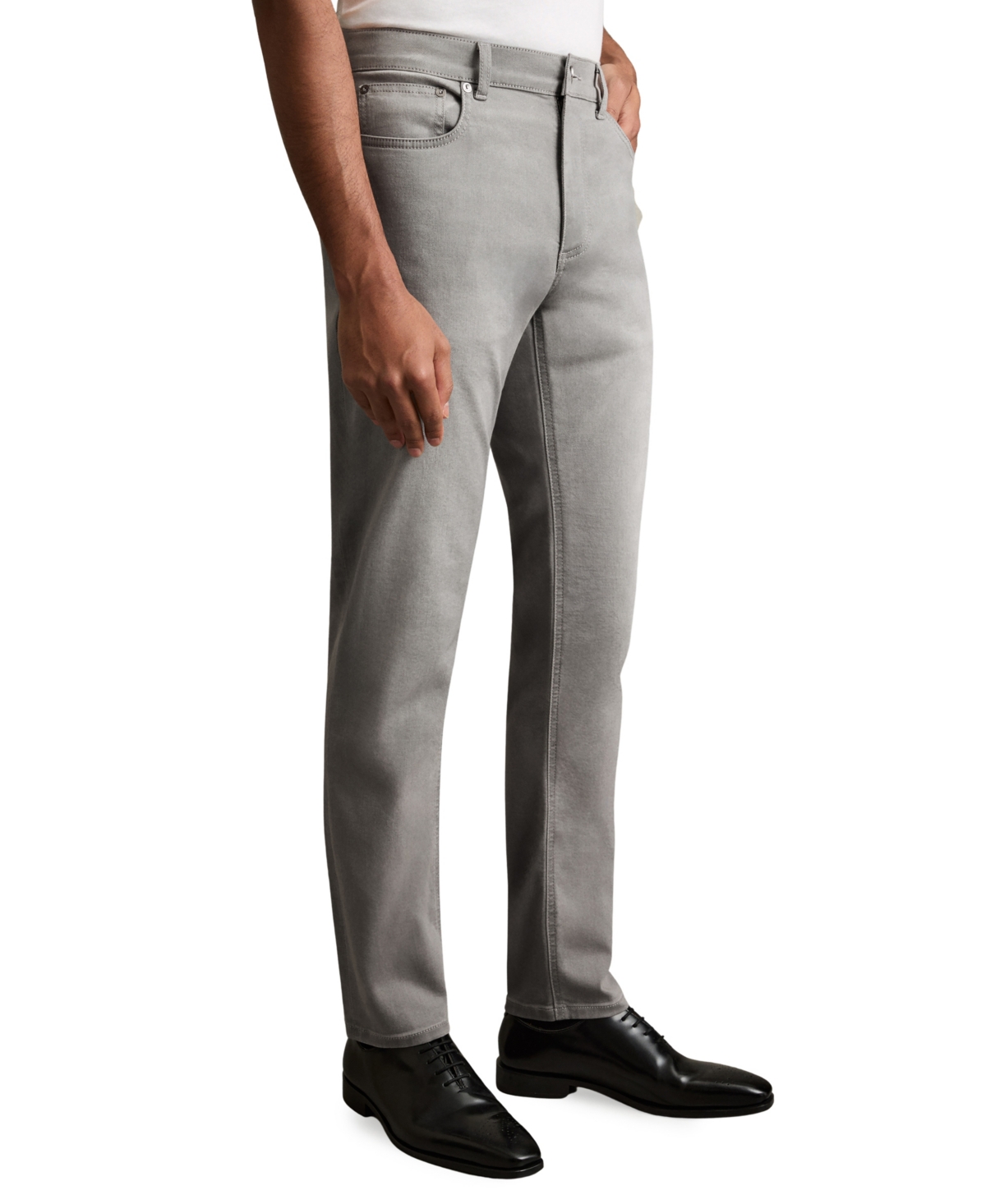 Click here for Reiss Mens Cotton-Blend Slim-Fit Jeans - Light Was... prices