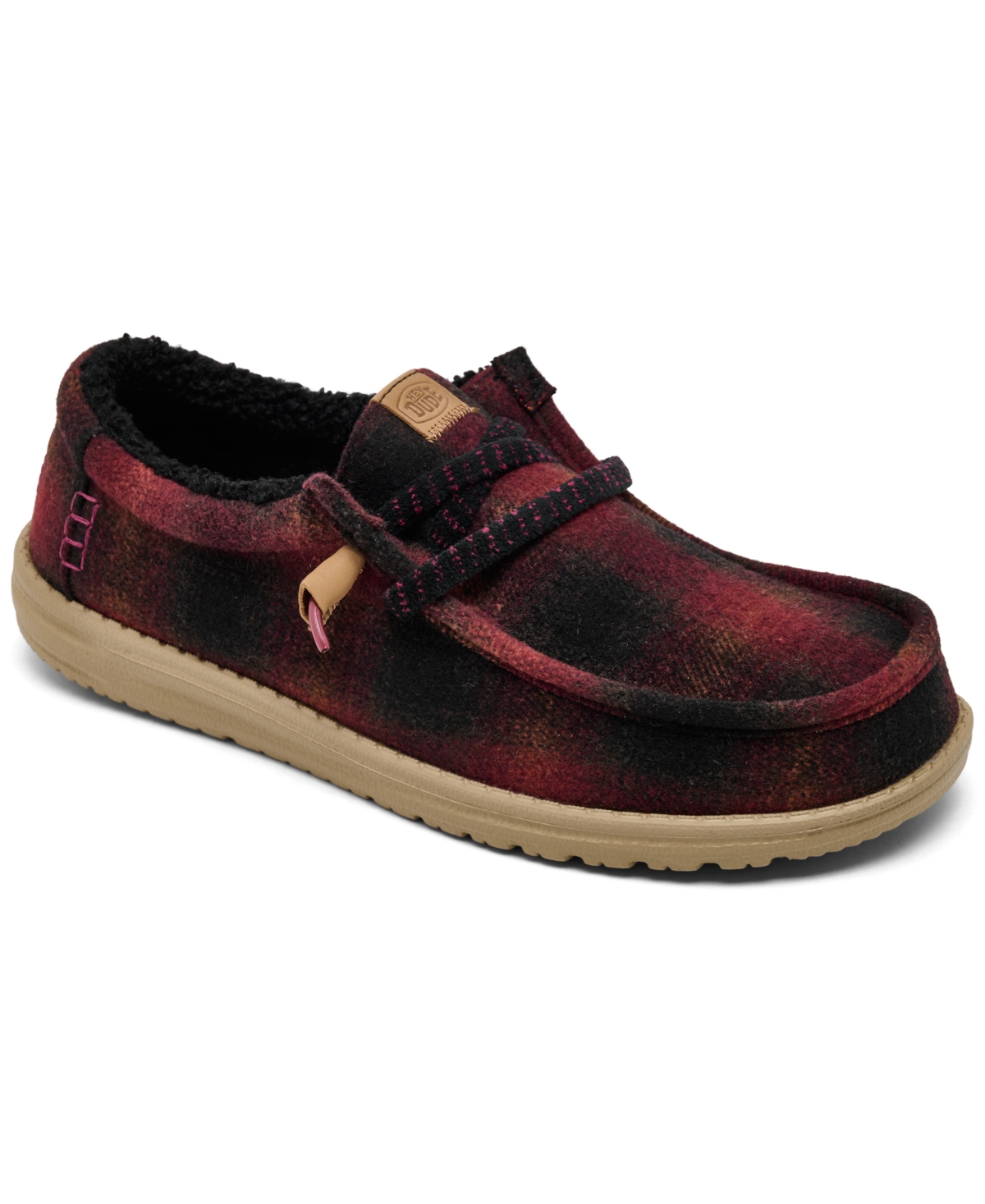 Click here for Hey Dude Mens Wally Cozy Plaid Slip-On Casual Mocc... prices