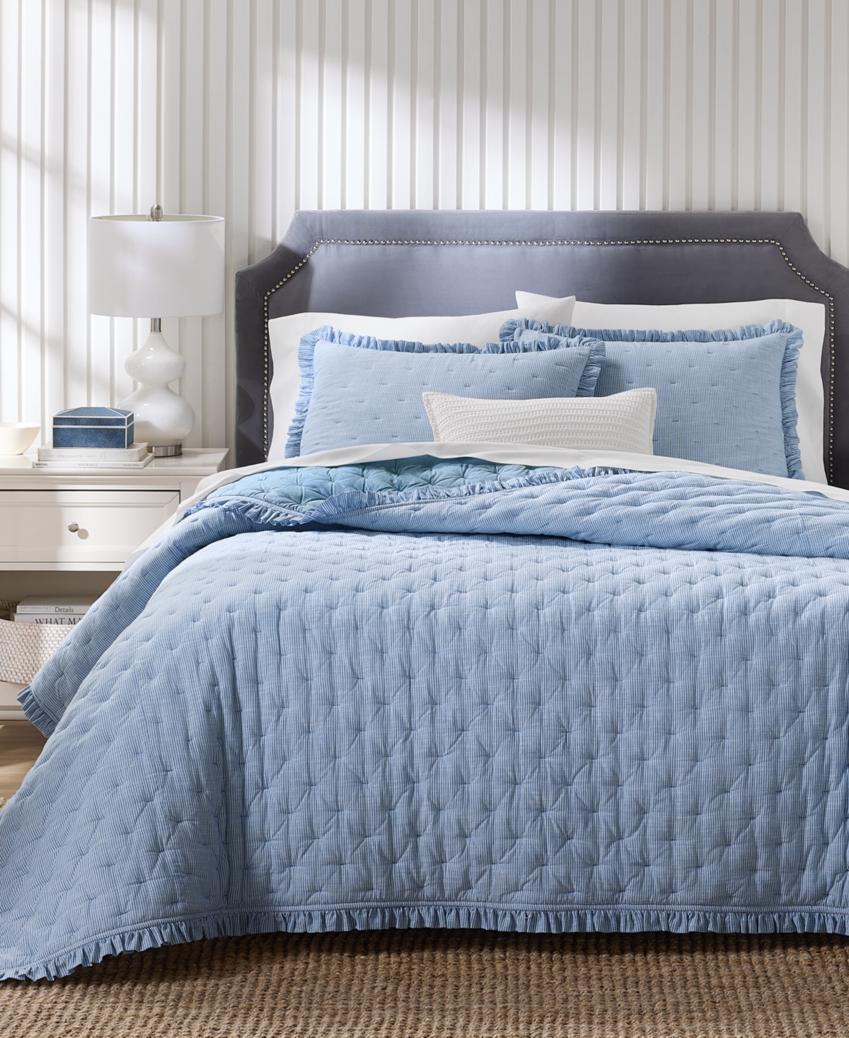 Click here for Charter Club Ruffle Pinstripe 3-Pc. Quilt Set  Ful... prices