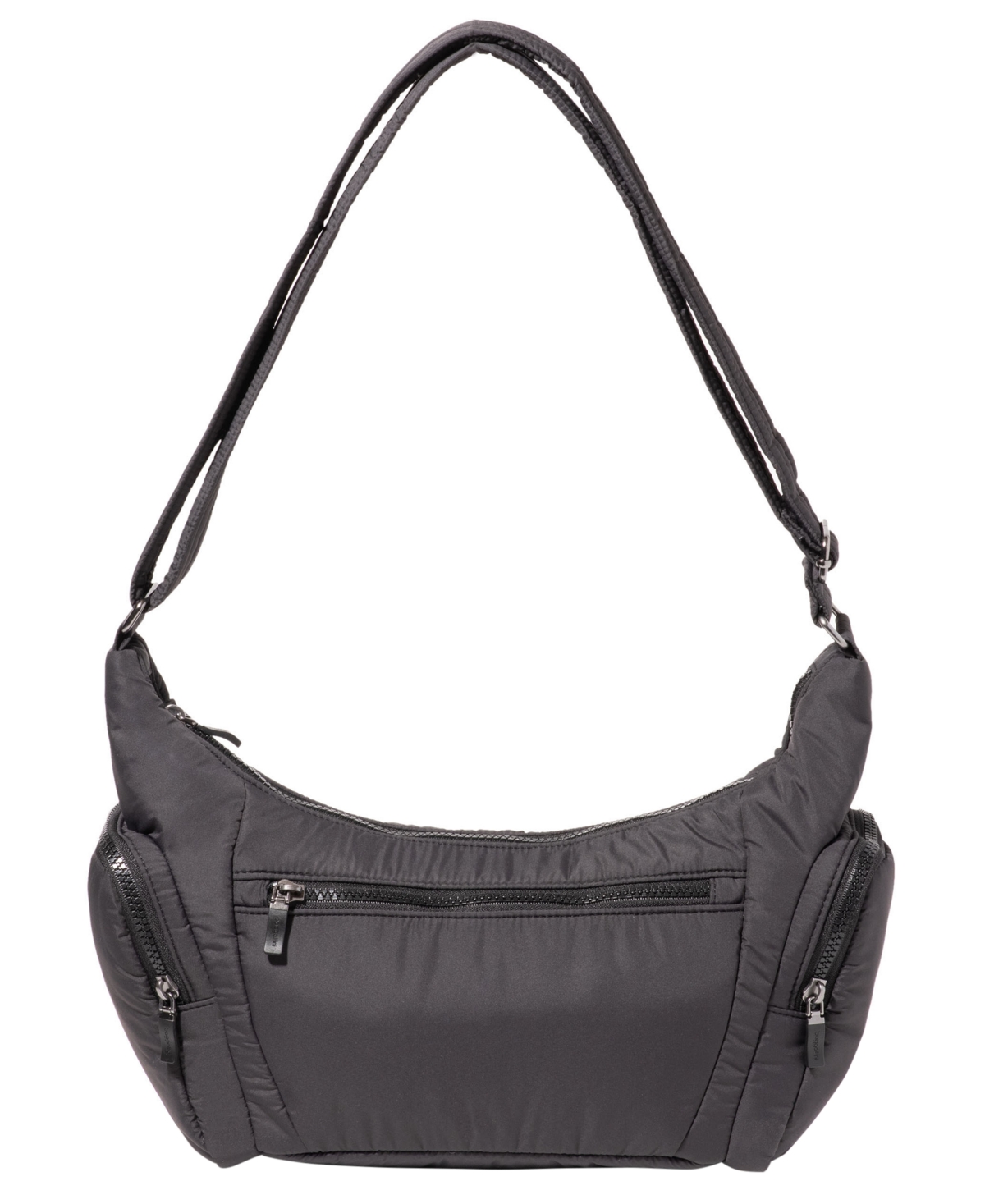 Click here for Baggallini Large Size Banana Sling Bag - Black Puf... prices