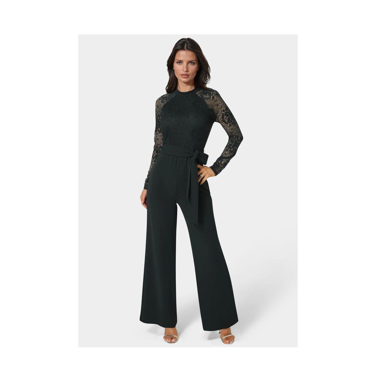 Click here for Bebe Womens Lace and Bodice Straight Leg Jumpsuit.... prices