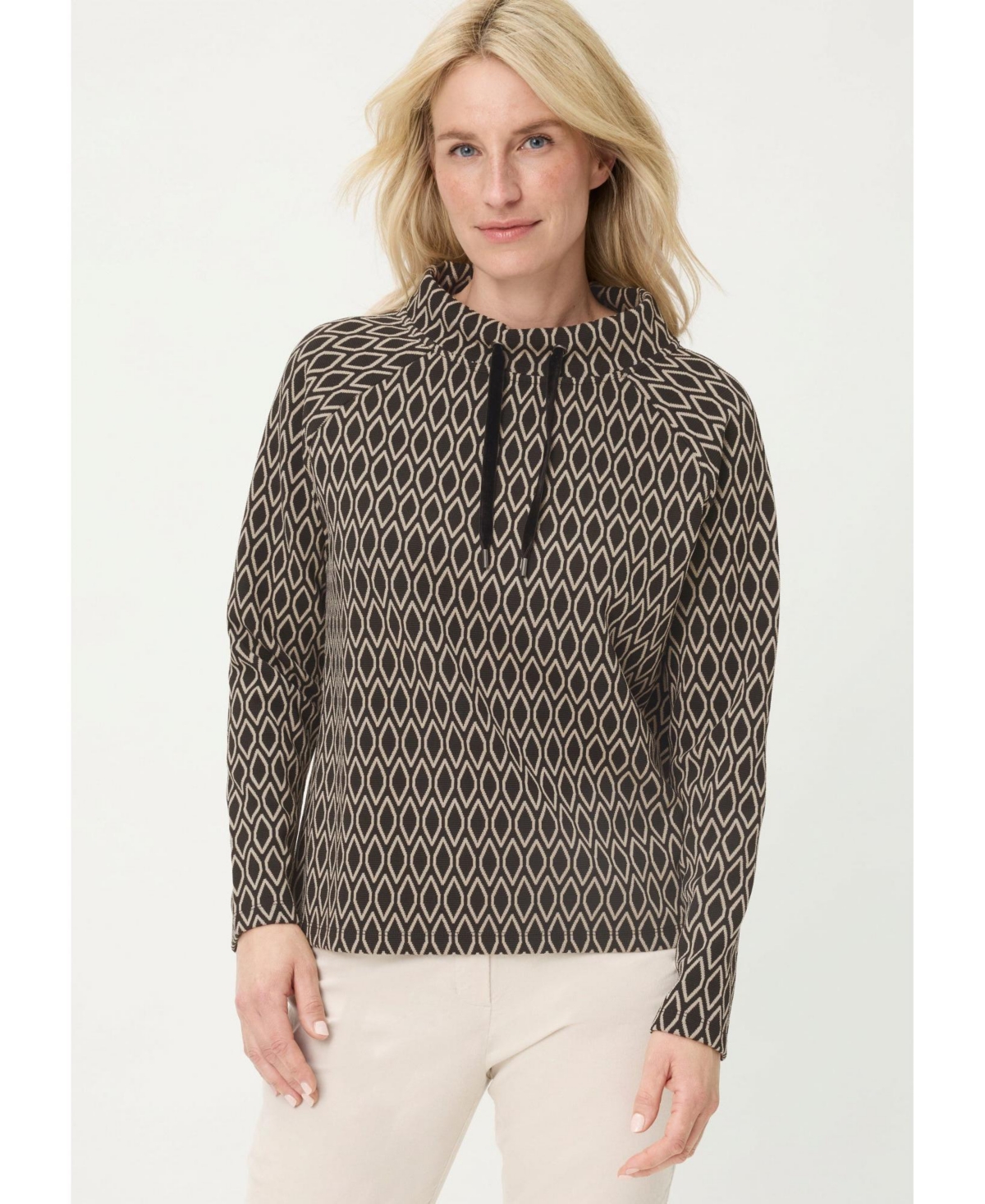 Click here for Olsen Womens Graphic Jersey Top - Black prices