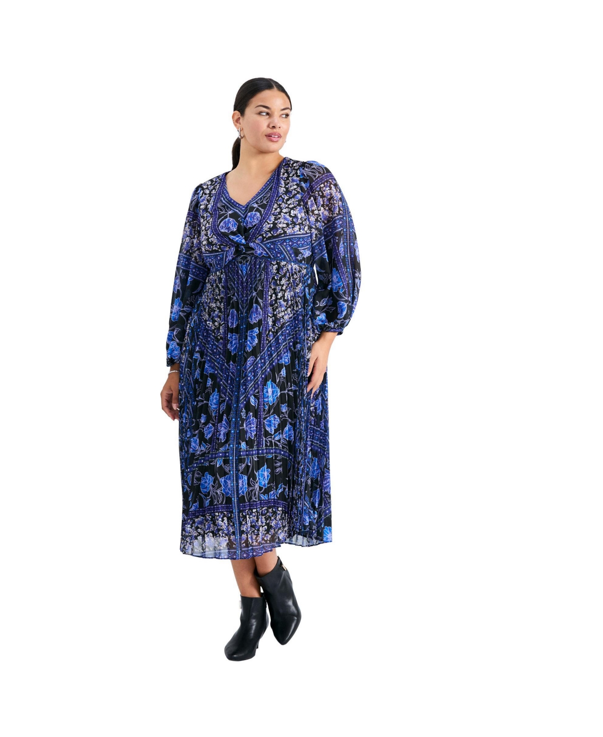 Click here for Avenue Womens Harmony Twist Front Pleated Dress -... prices