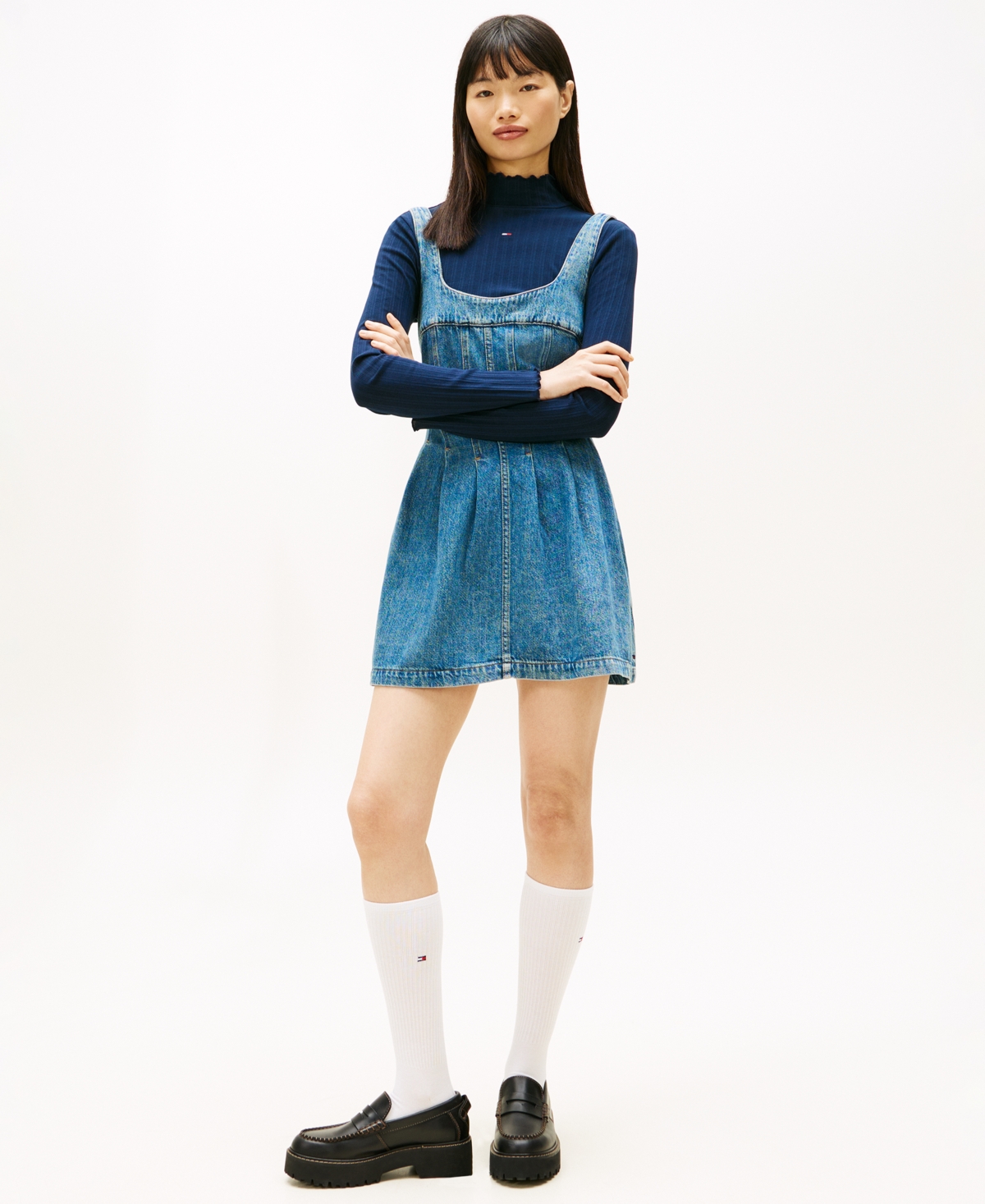 Click here for Tommy Jeans Womens Pleat Seam Denim Dress - Denim... prices