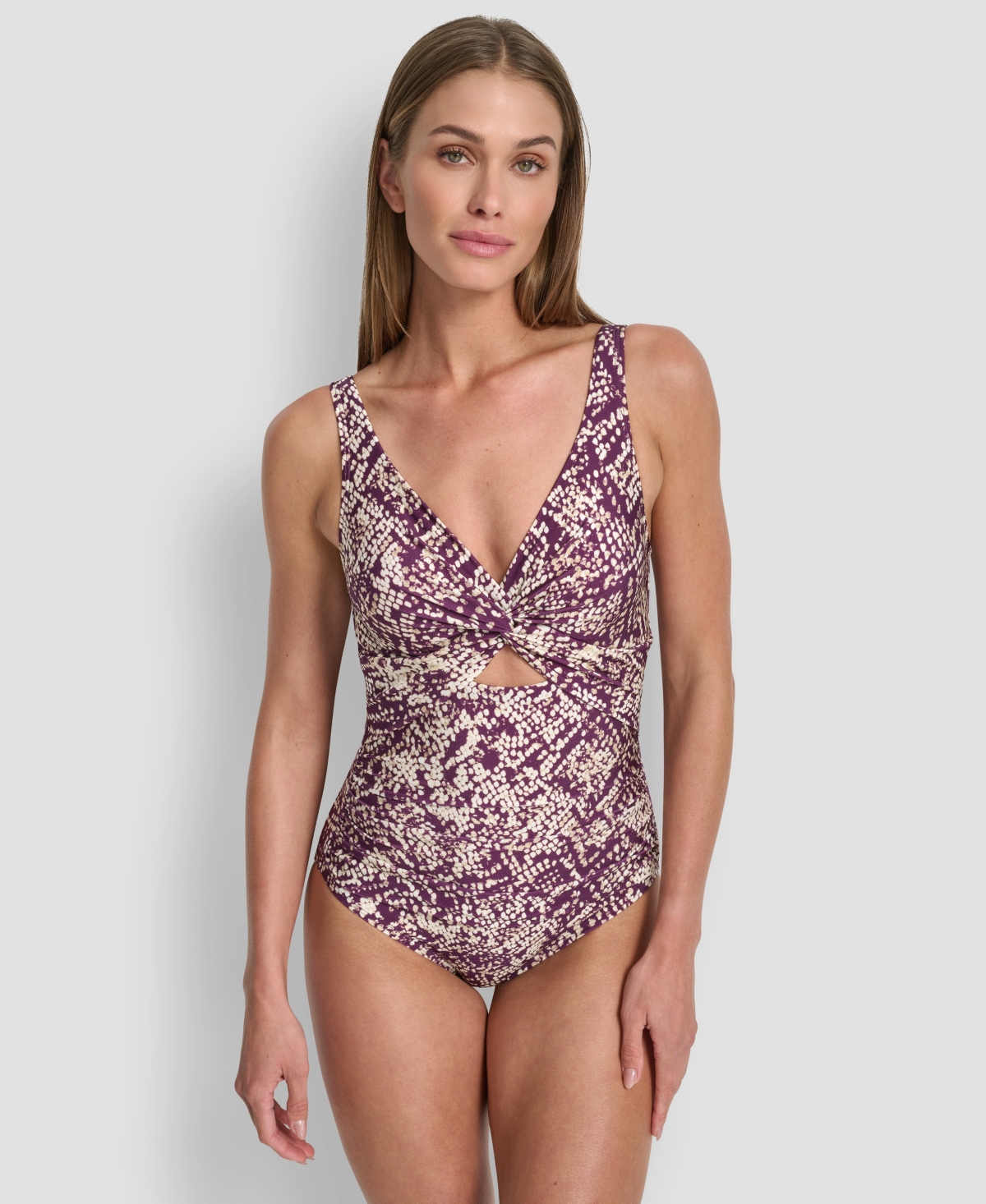 Click here for Dkny Womens Shirred Keyhole Detail One-Piece Swims... prices