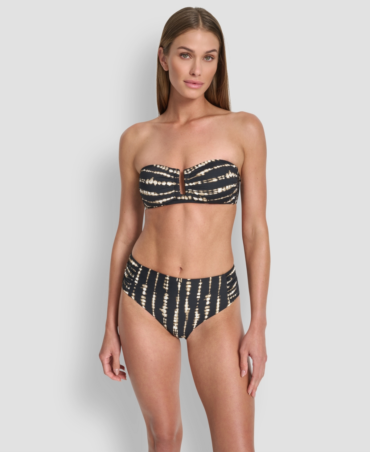 Click here for Dkny Womens Shirred U-Wire Bandeau Bikini Top - Ti... prices