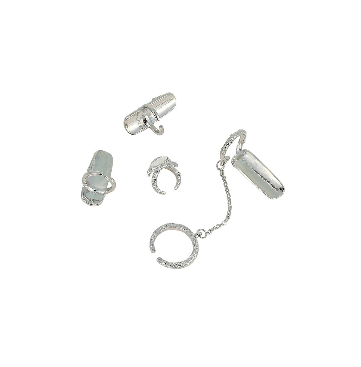 Click here for Womens The Jasmine Nail Rings - Metallic Silver (S... prices