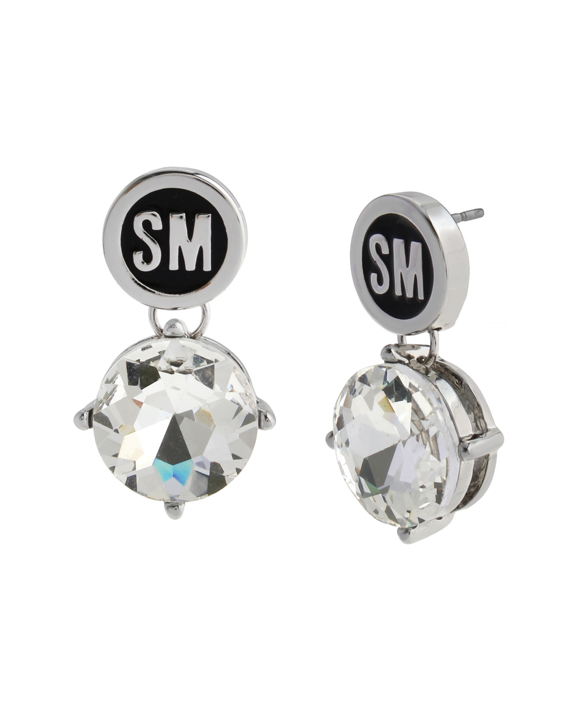 Click here for Steve Madden Faux Stone Signature Logo Drop Earrin... prices