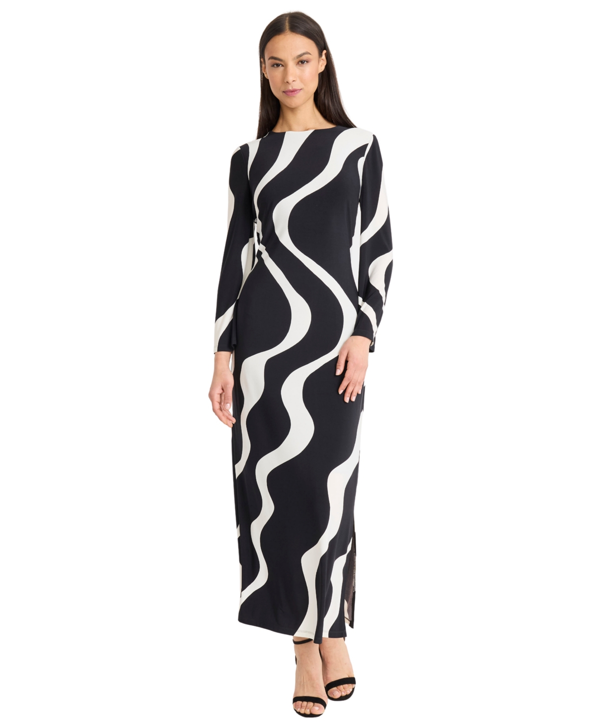 Click here for Donna Morgan Womens Long-Sleeve Maxi Dress with Sl... prices
