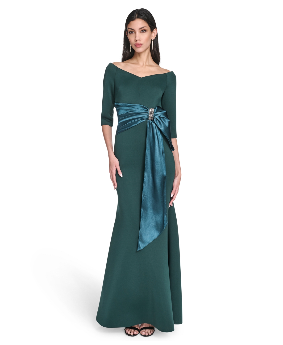 Click here for Eliza J Womens Social Off-The-Shoulder Dress - Hun... prices