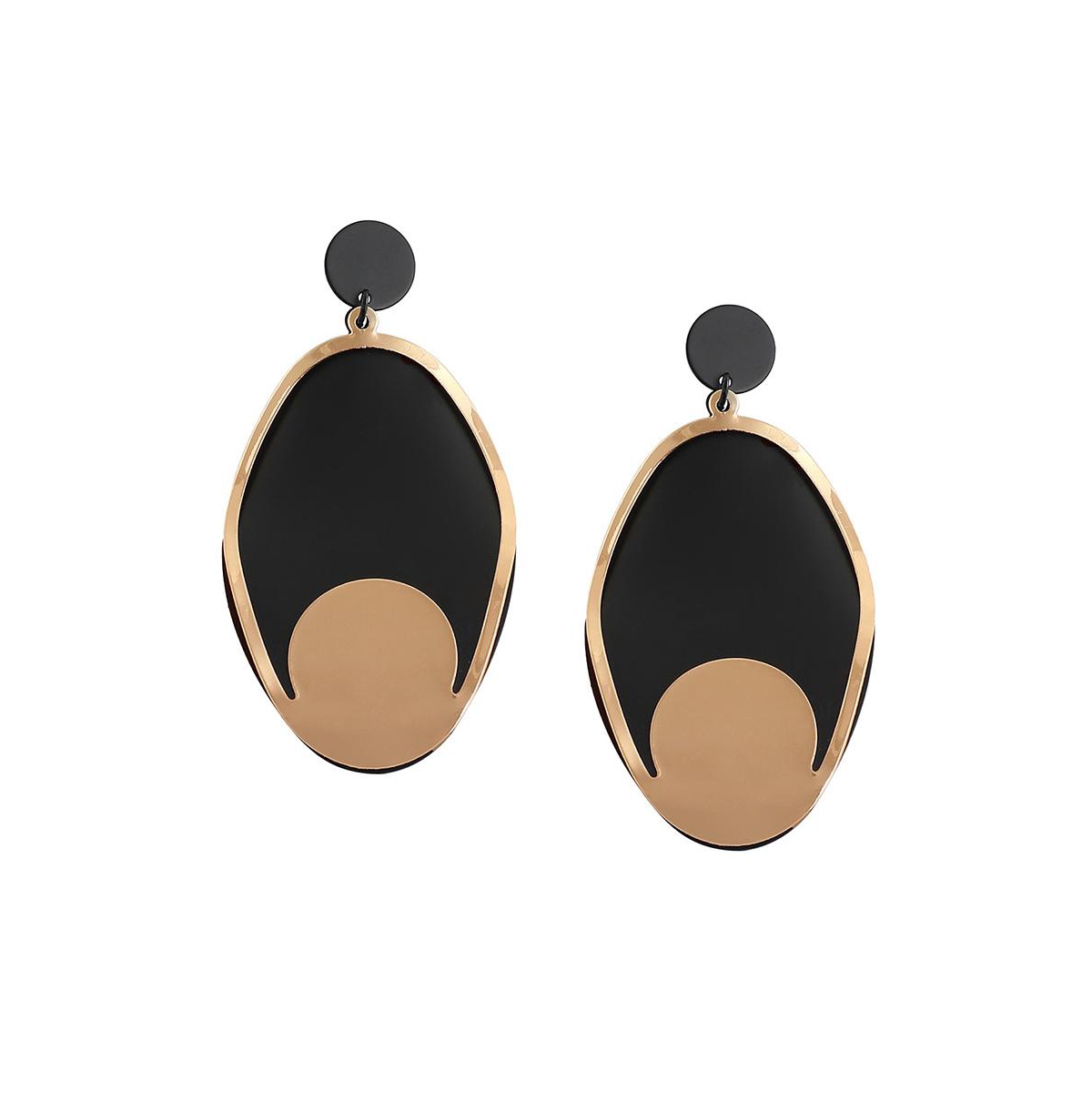 Click here for Sohi Womens Block Drop Earrings - Black prices