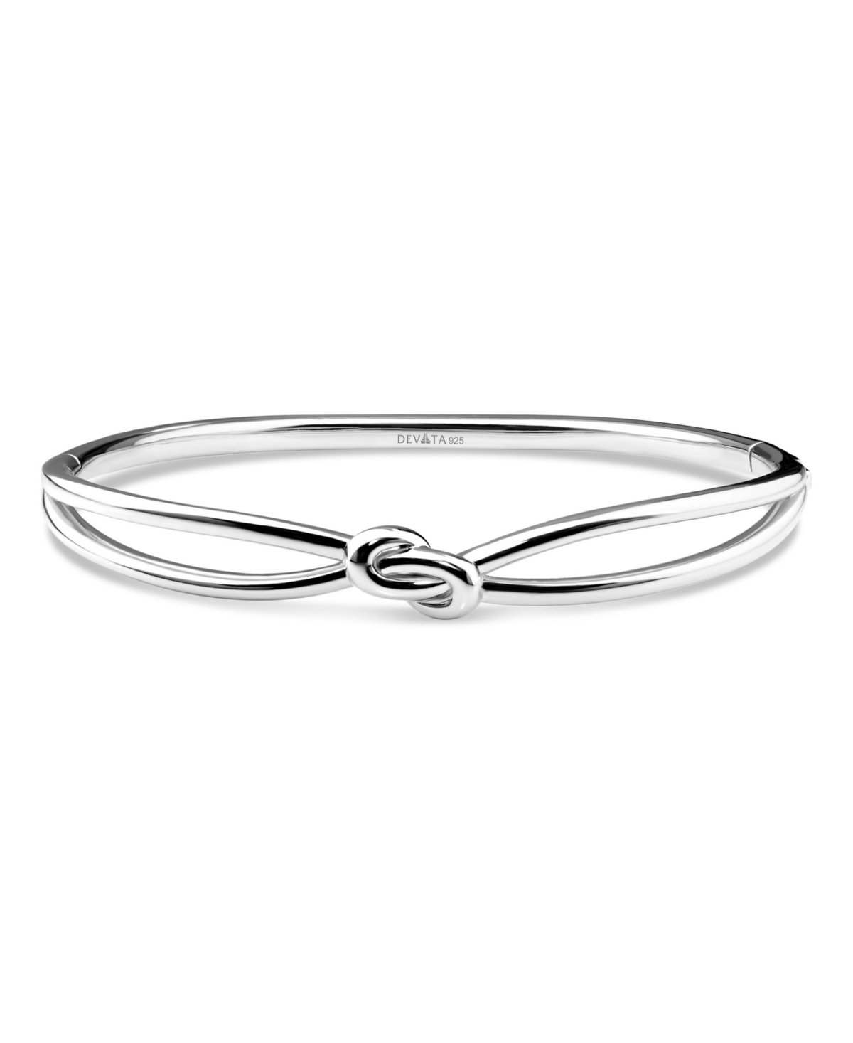 Click here for Devata Love Knot Bangle Bracelet in Rhodium Plated... prices