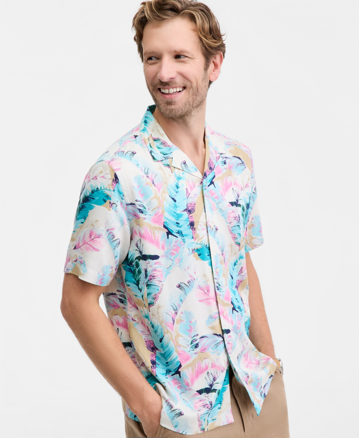 Click here for Club Room Mens Paint Palm Short-Sleeve Shirt  Macy... prices