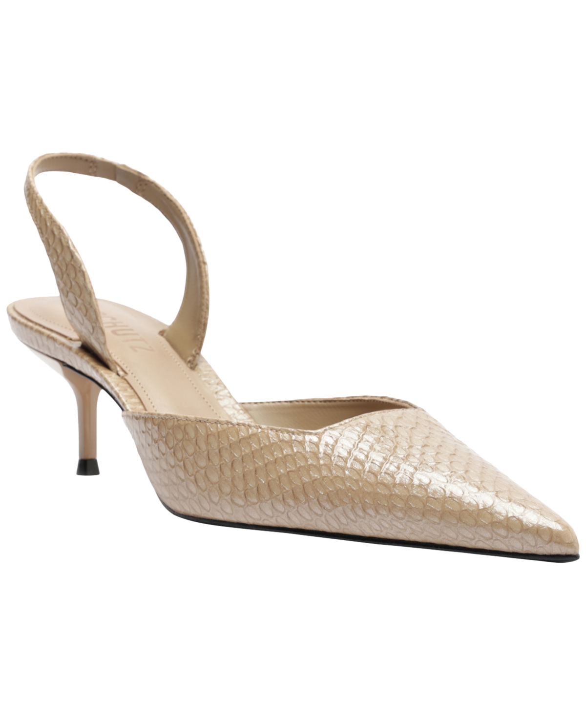 Click here for Schutz Women Paola Mid Pointed Heel Pumps - Pale K... prices