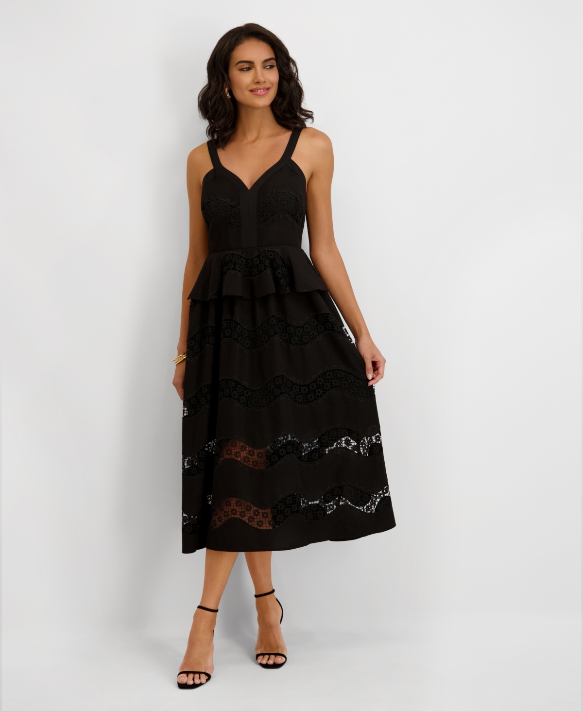 Click here for kensie Womens Embroidered Sweetheart Dress - Black prices