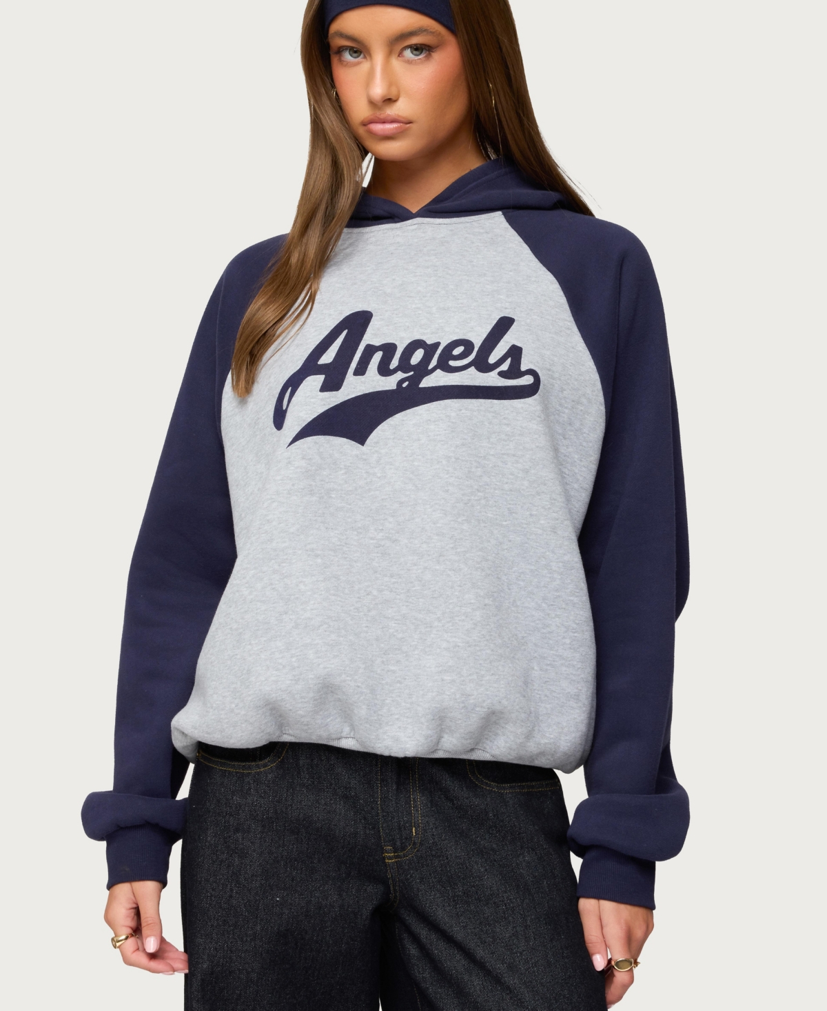 Click here for Edikted Womens Angels Raglan Oversized Hoodie - Gr... prices