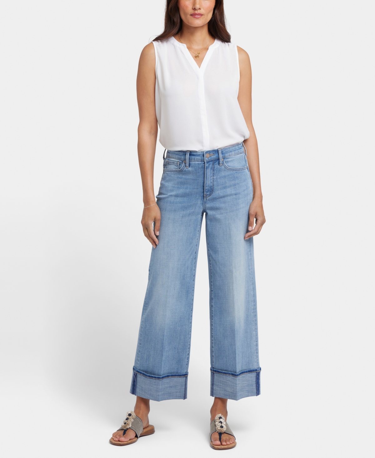 Click here for Nydj Womens Teresa Wide Leg Cuff Jeans - Madison R... prices